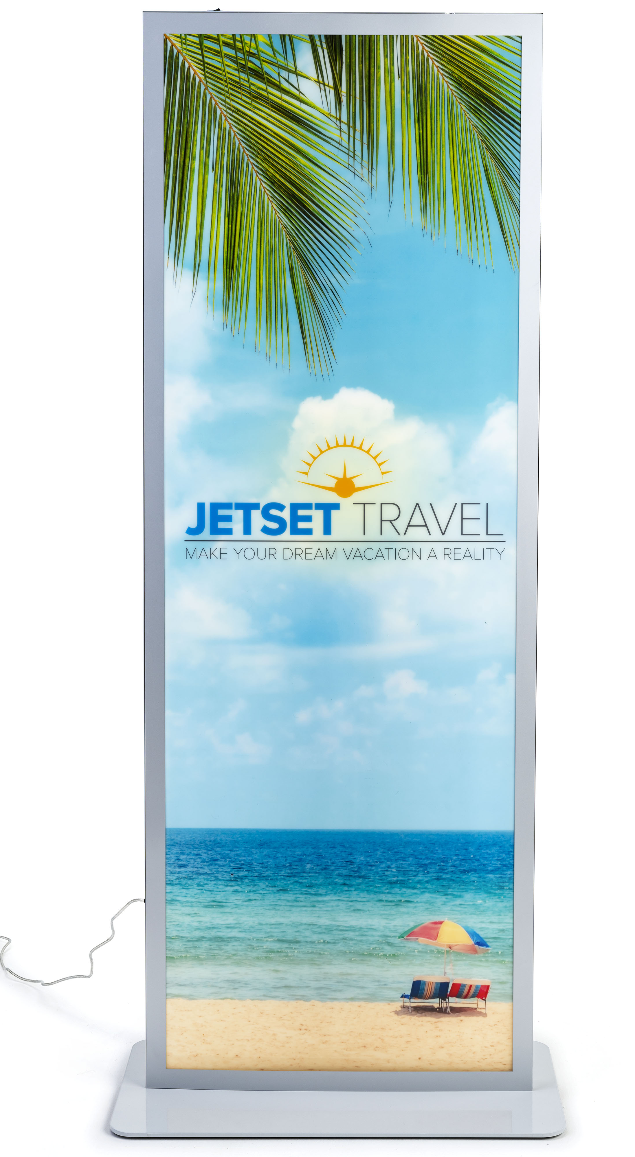 LED Floor Sign Totem Stand | Light Up Personalized Posters | Displays2Go