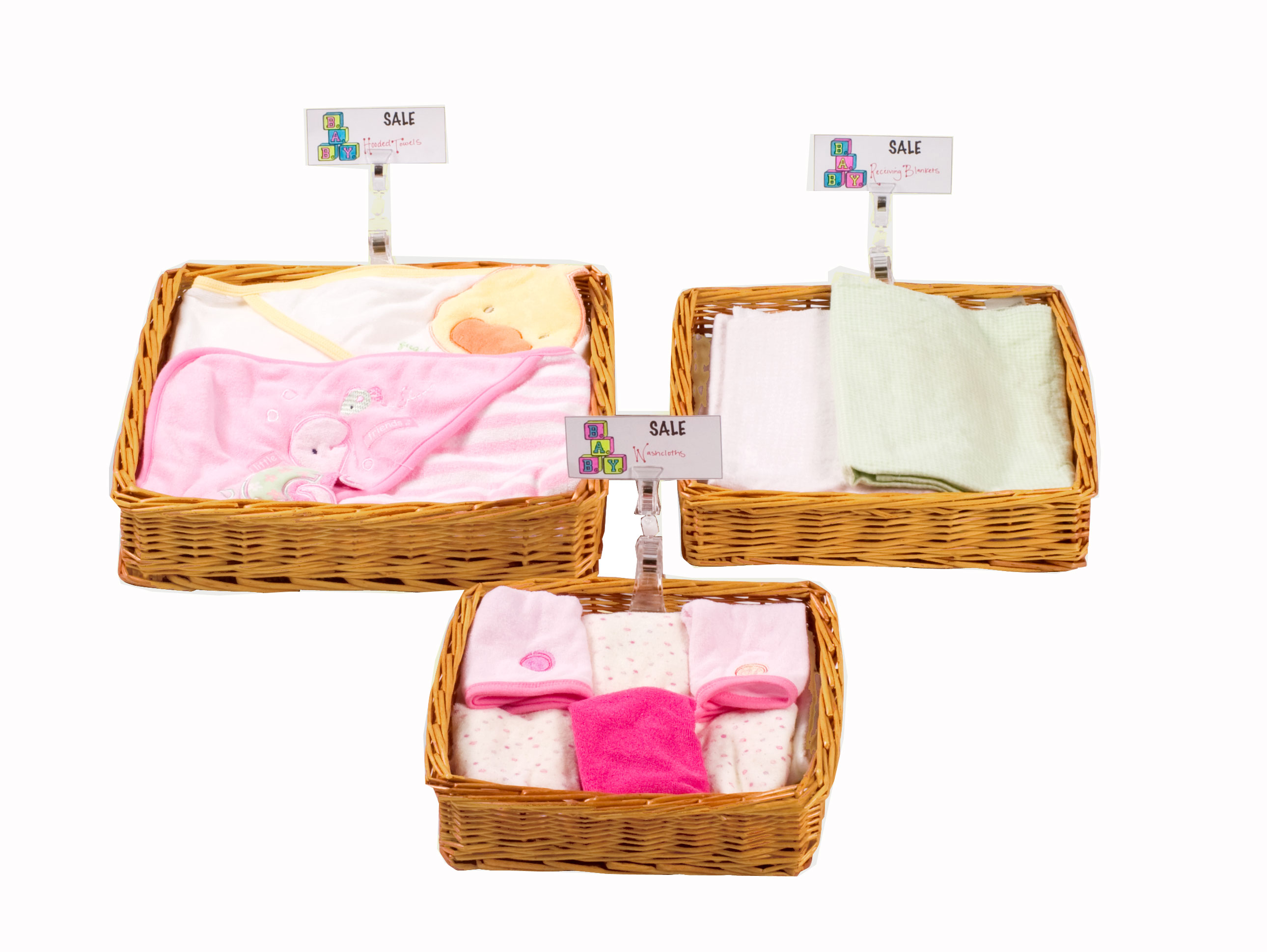 Set of (3) Square Wicker Nesting Baskets | Displays2Go