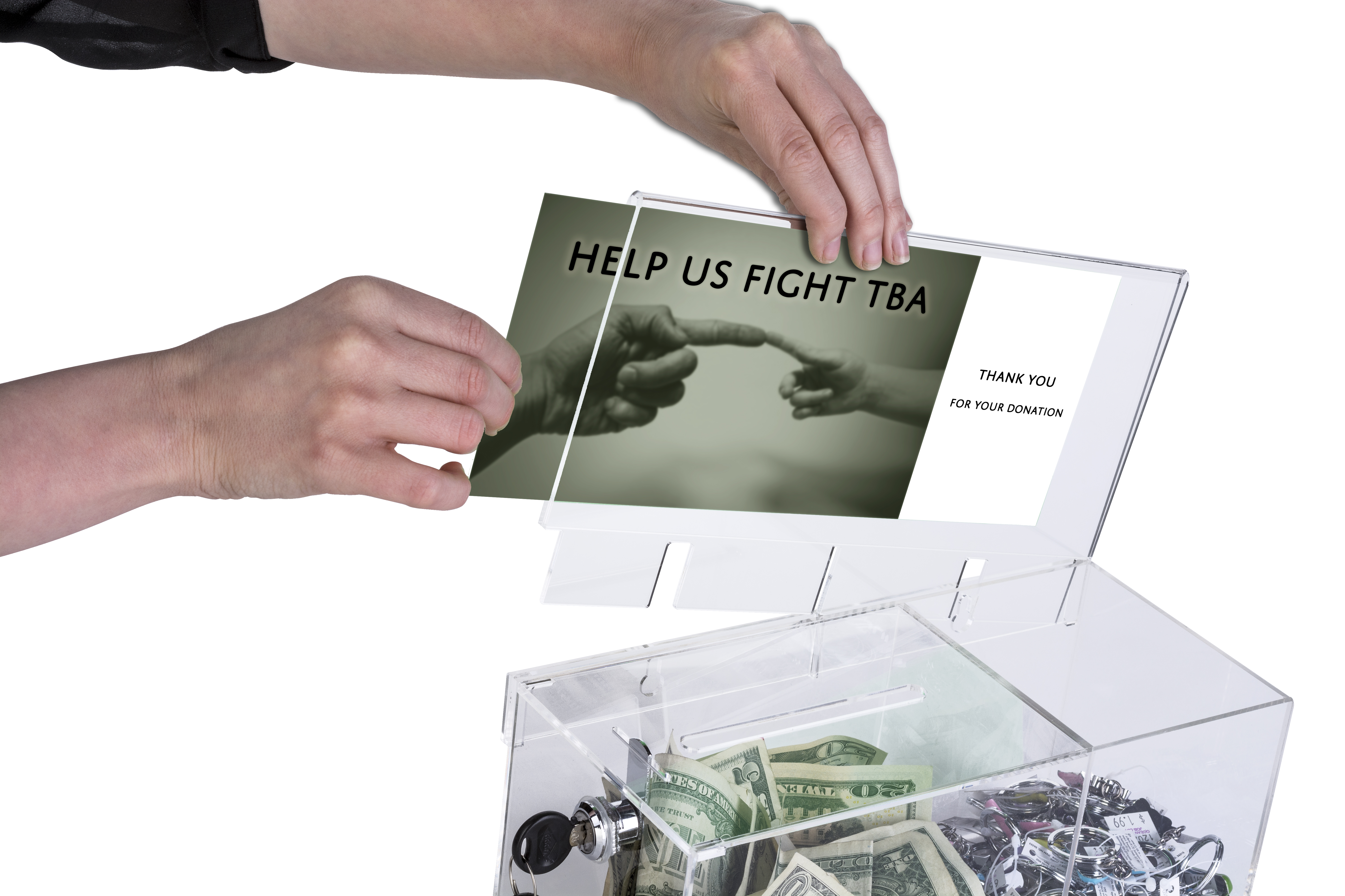Charity Box with Treat Compartment | Countertop or Wall Mount | Displays2Go