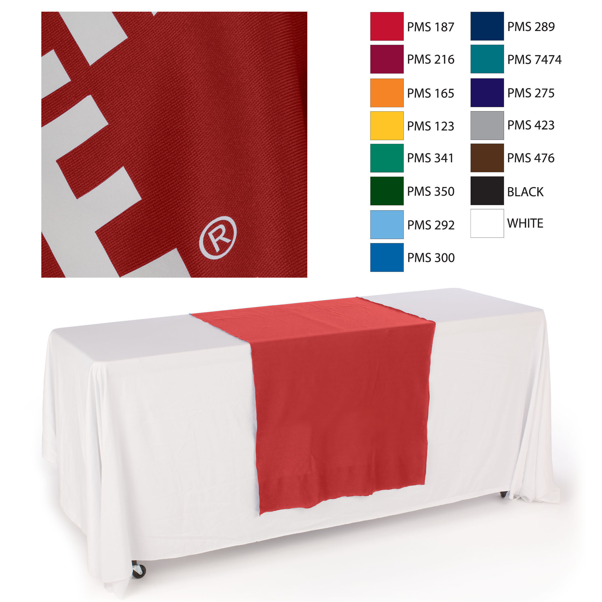 30" Cloth Table Runners Incorporate a Logo Into a Presentation