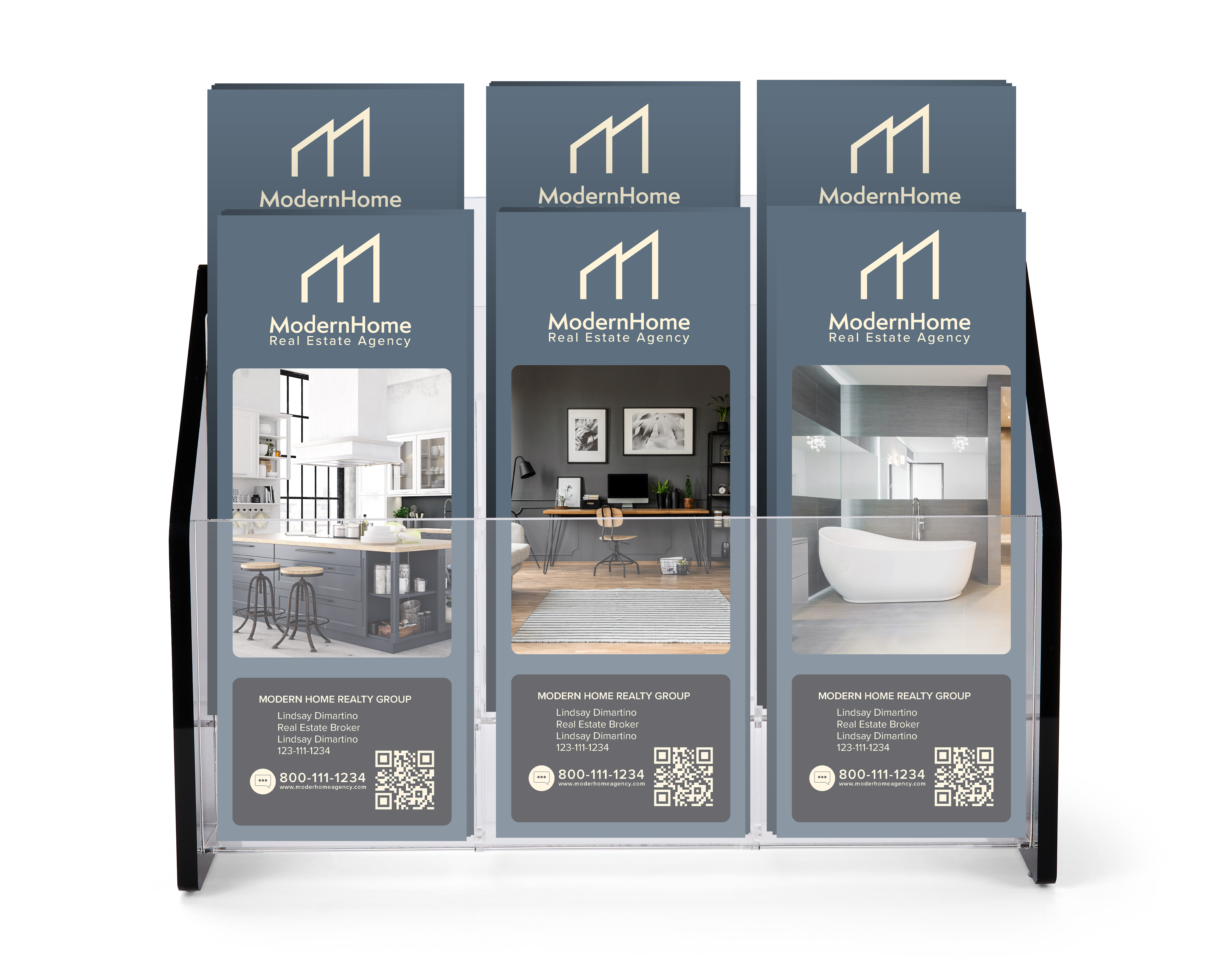 Leaflet Display | Clear Recycled Acrylic with Black Ends | Displays2Go
