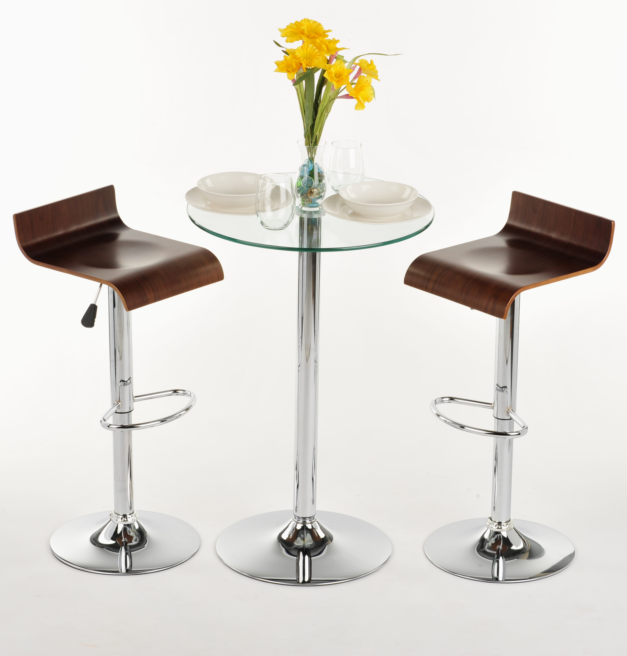 Glass High Top Table and Chairs | Modern Furniture for Dining | Displays2Go