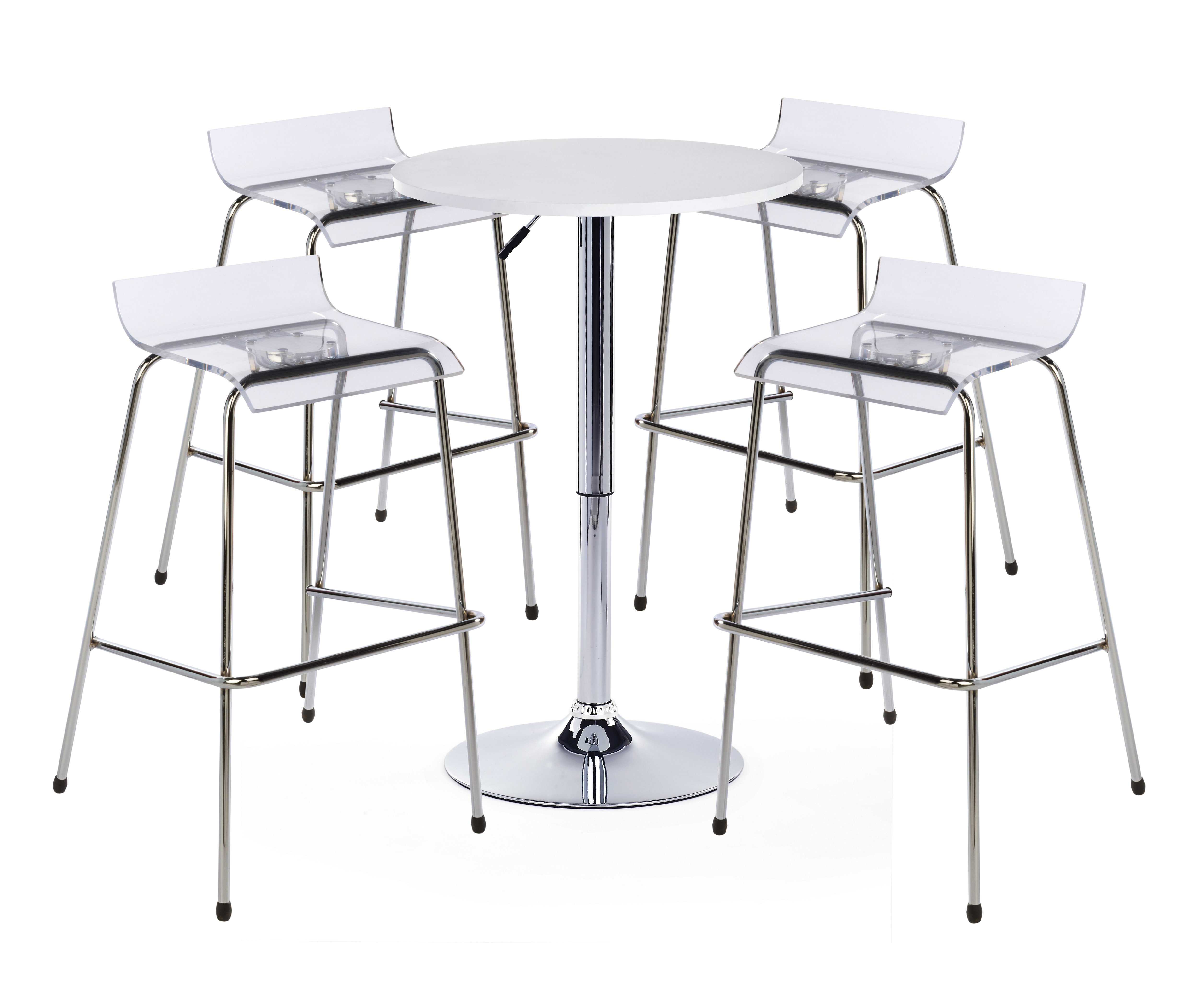 White Bar Table and Chair Set | Includes 4 Seats | Displays2Go
