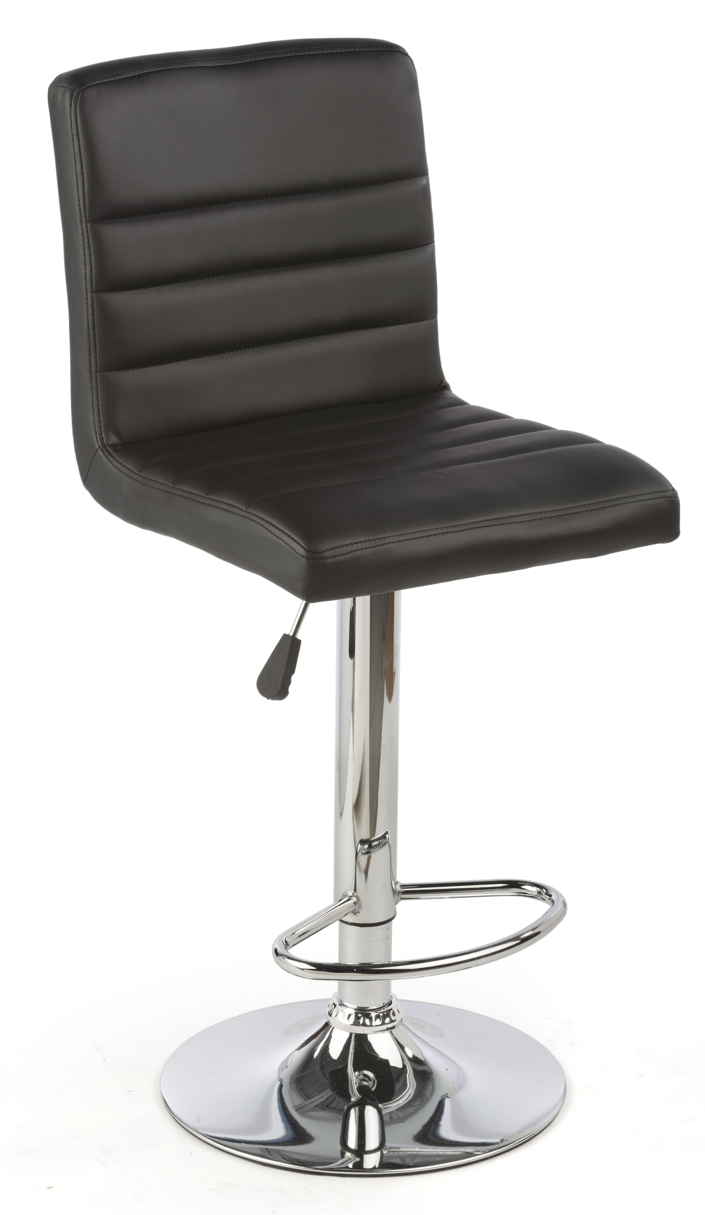 Black Gas Lift Chair and Table Set | Includes 2 Cushioned Stools ...