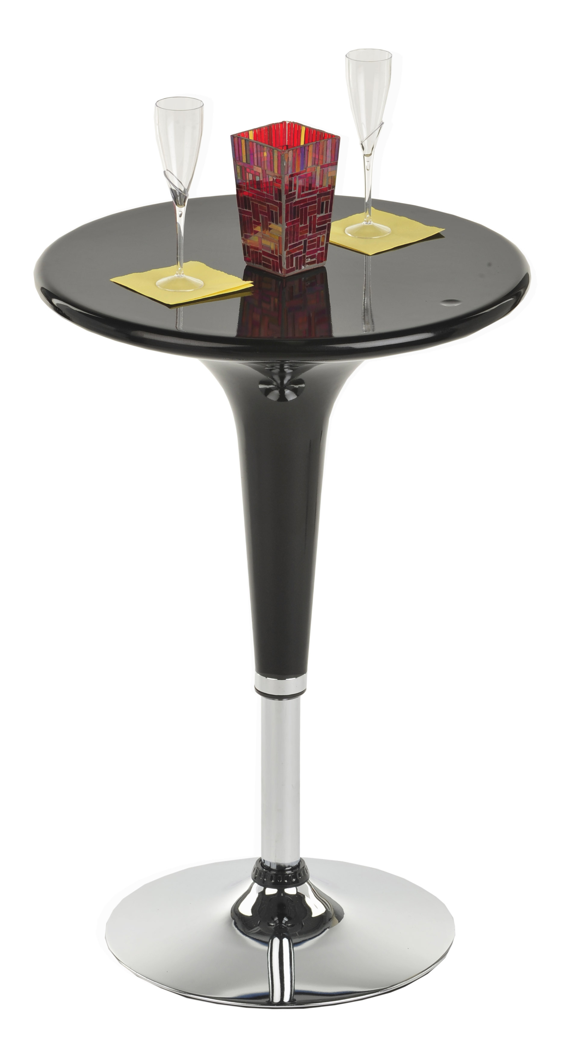Black Gas Lift Chair and Table Set | Includes 2 Cushioned Stools ...