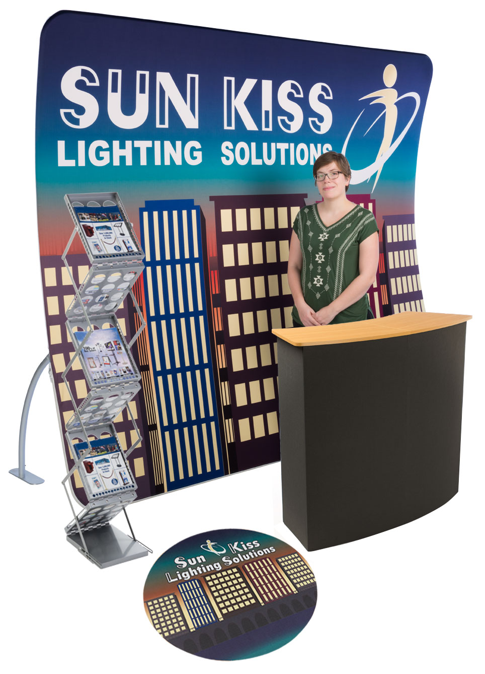 Curved Exhibit Booth Backwall Set | 4 Piece Trade Show Kit | Displays2Go