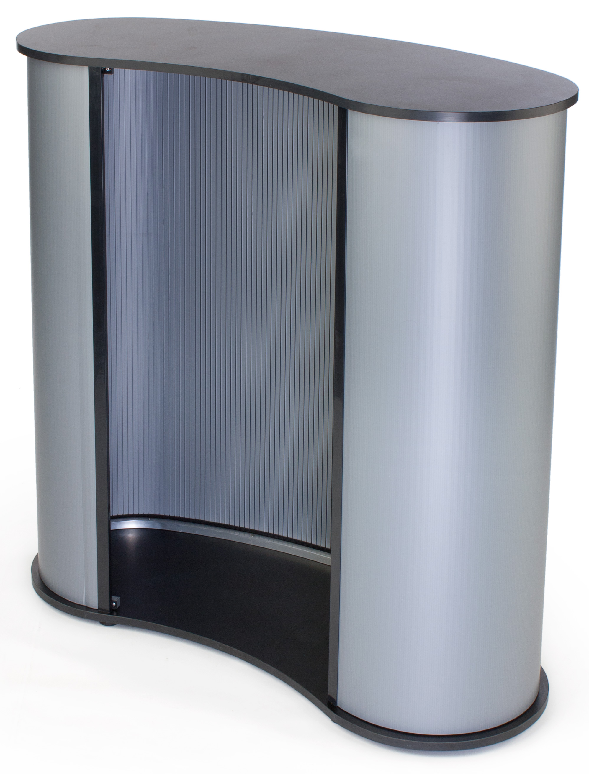 Portable Expo Counter | Silver w/ Inner Shelf - 41" Tall | Displays2Go