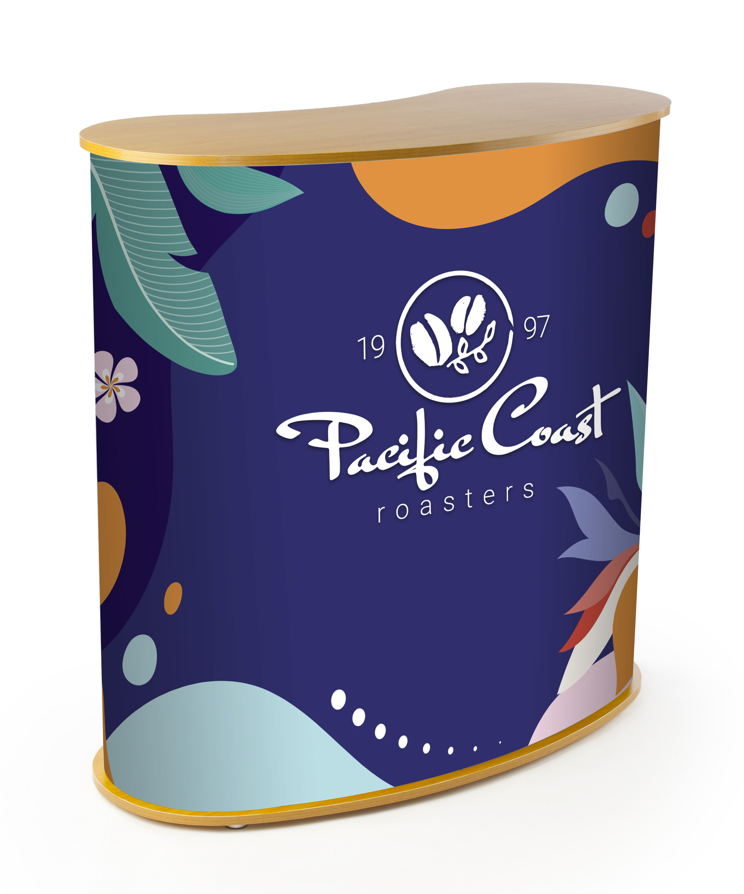 Curved Exhibit Counter | Custom Graphic Wrap Included | Displays2Go