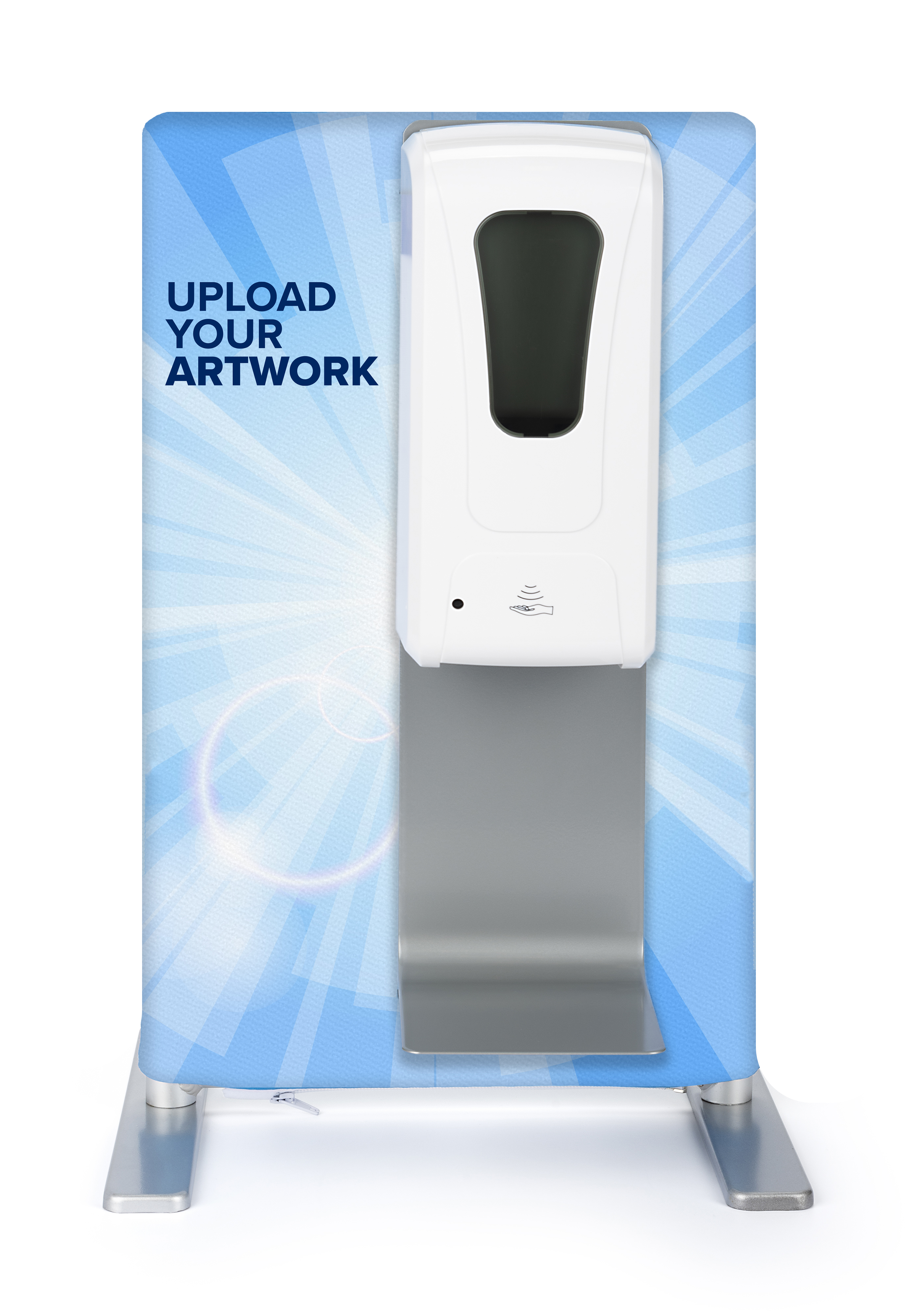 Tabletop Sanitizer Dispenser with Banner | Custom Dye-Sub Print ...
