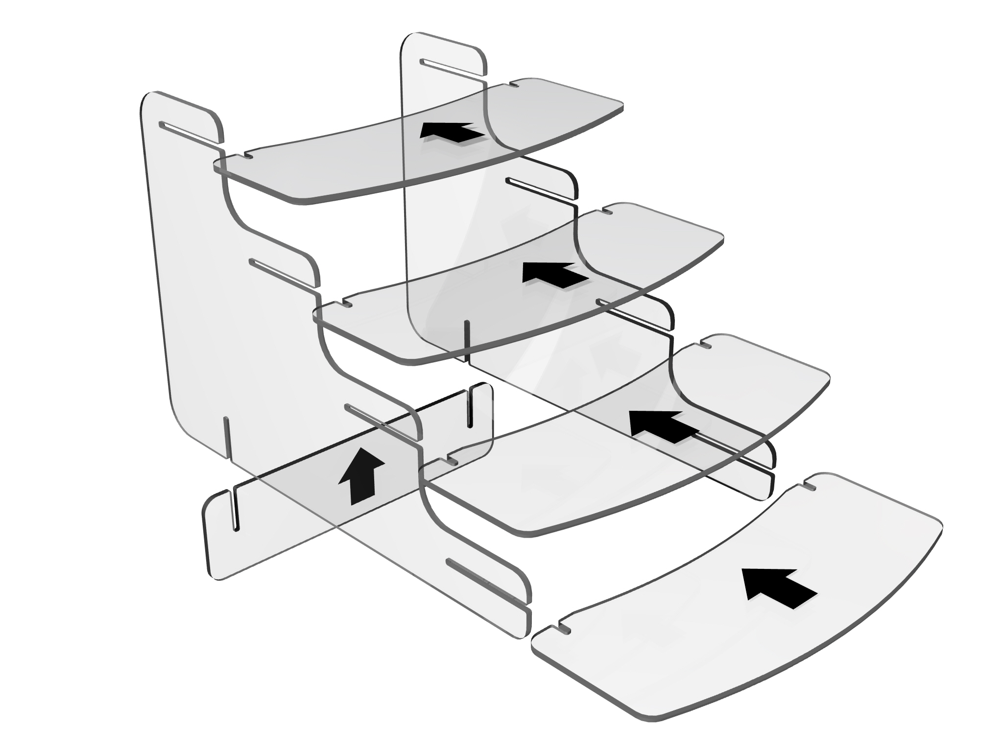 Acrylic Step Riser | 4 Tiered Levels for Merchandise Display | Displays2Go