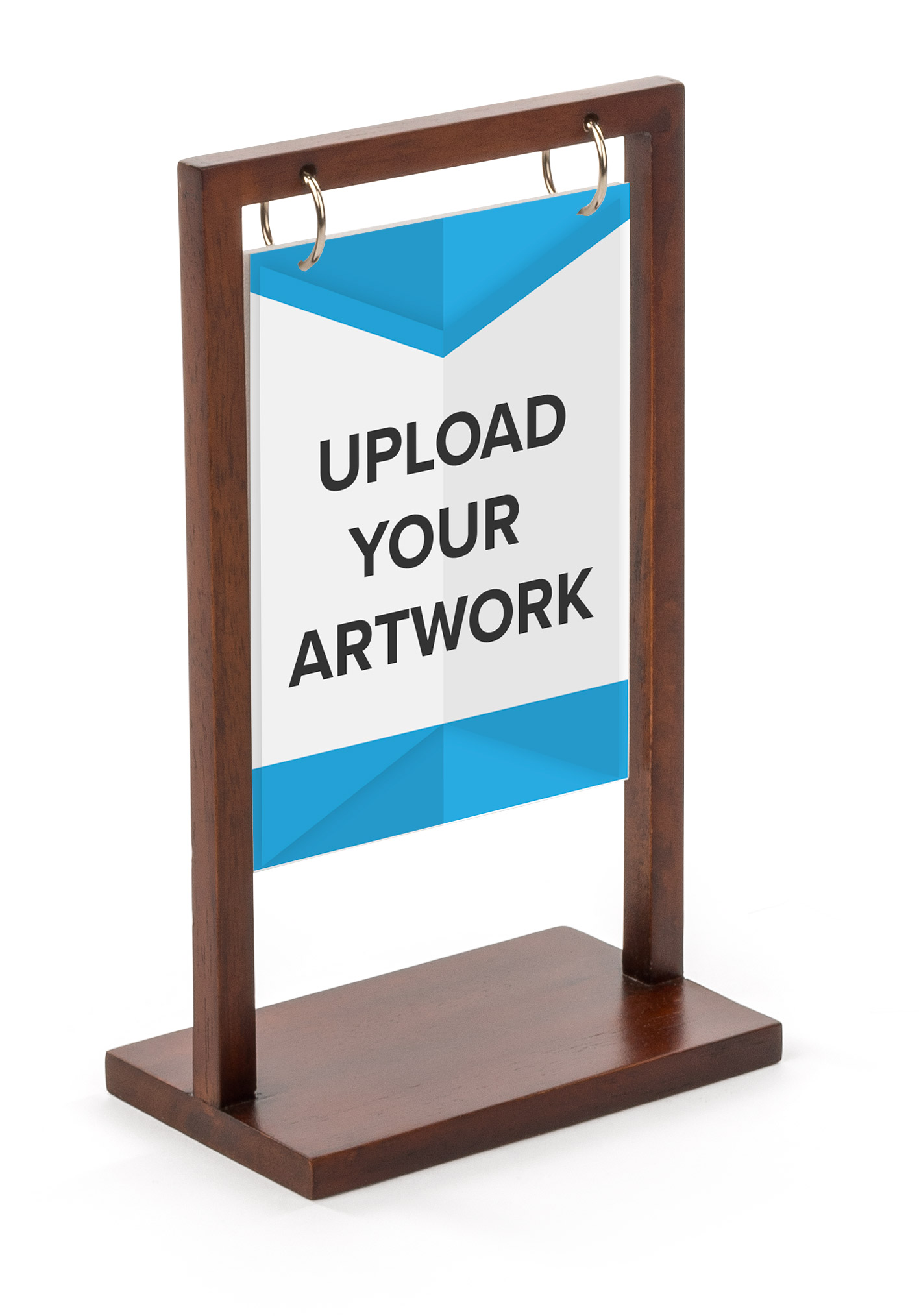 2-Hole Tabletop Menu Display | Elegant 5” x 7” Dark Brown Frame ...