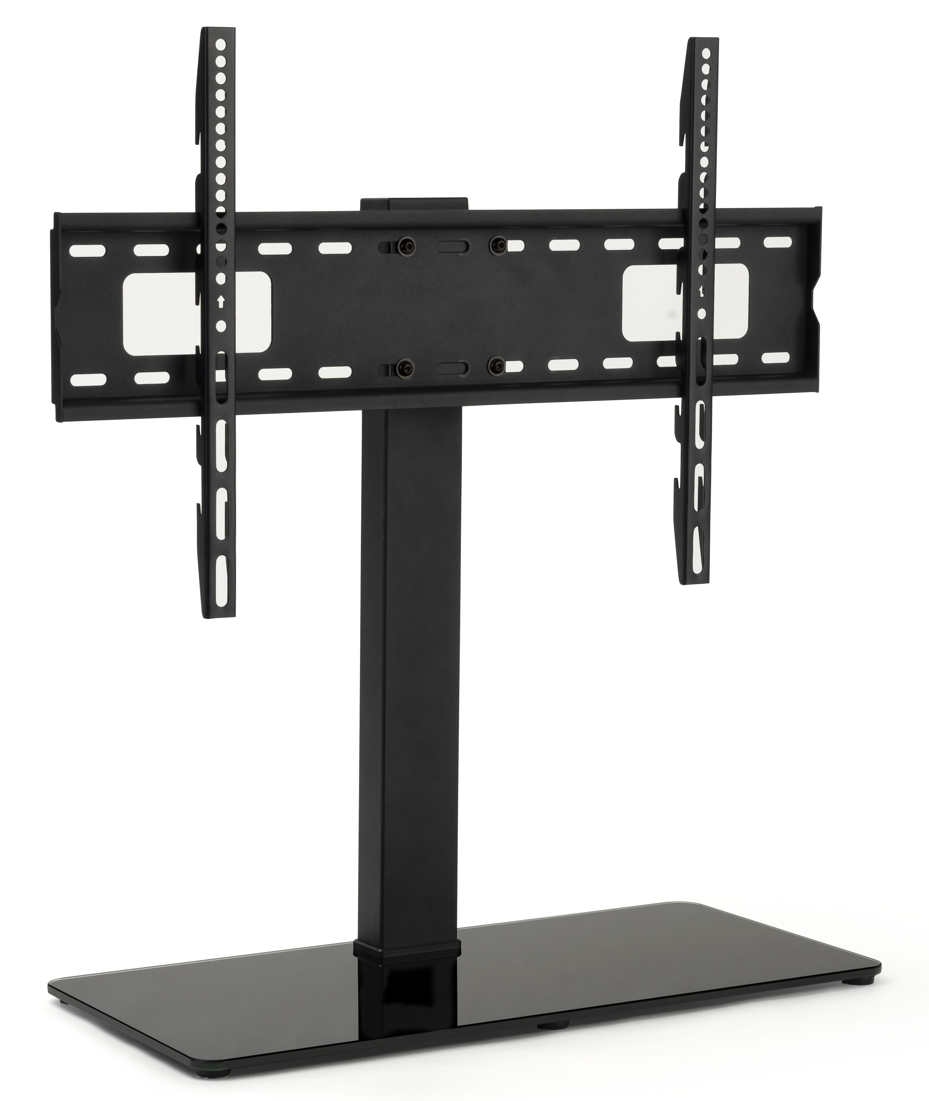 Universal Tabletop TV Stand | Tempered Glass Base | Displays2Go