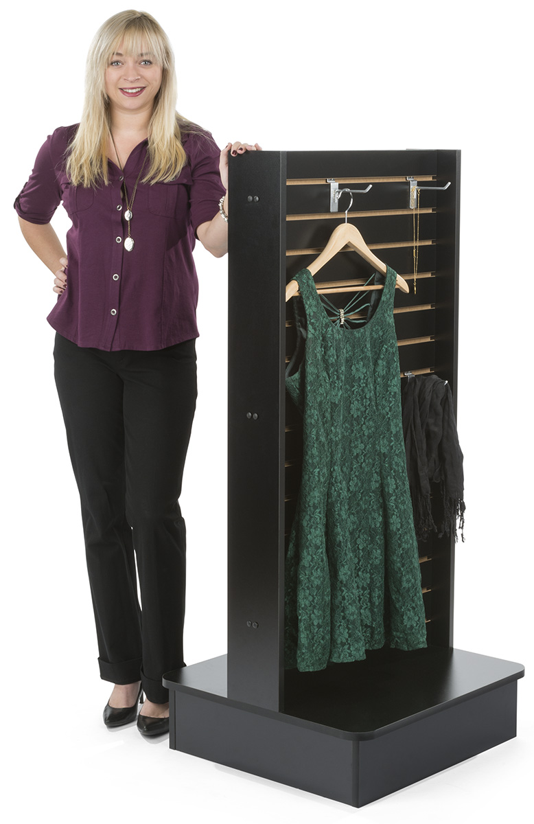 Slatwall Panel Stand with Black Laminate Finish | Displays2Go