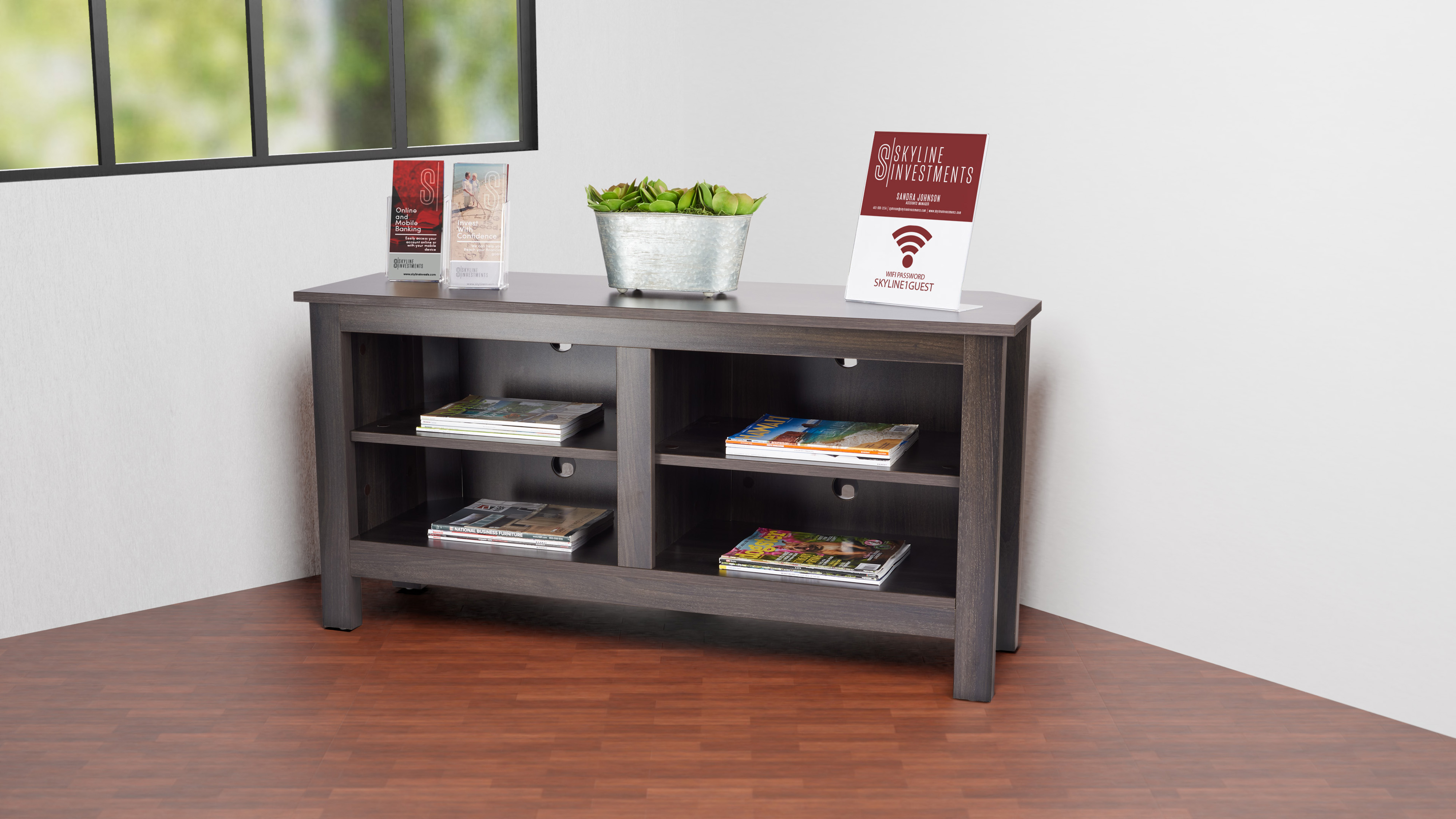 49" Corner TV Entertainment Center | Brown Wood Finish Colorway ...