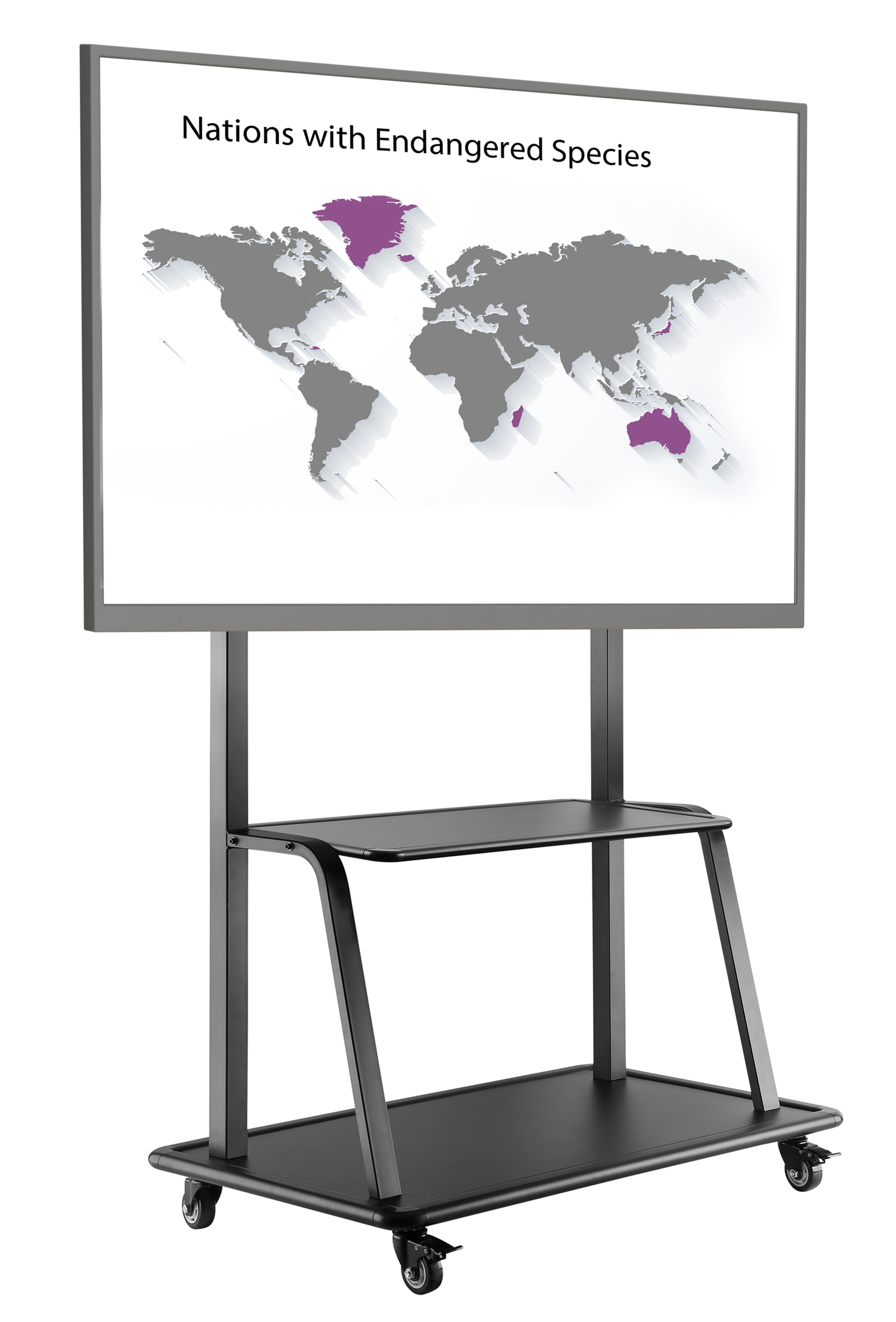 Contemporary Mobile TV Mount | Height Adjustable from 66.9"-72 ...