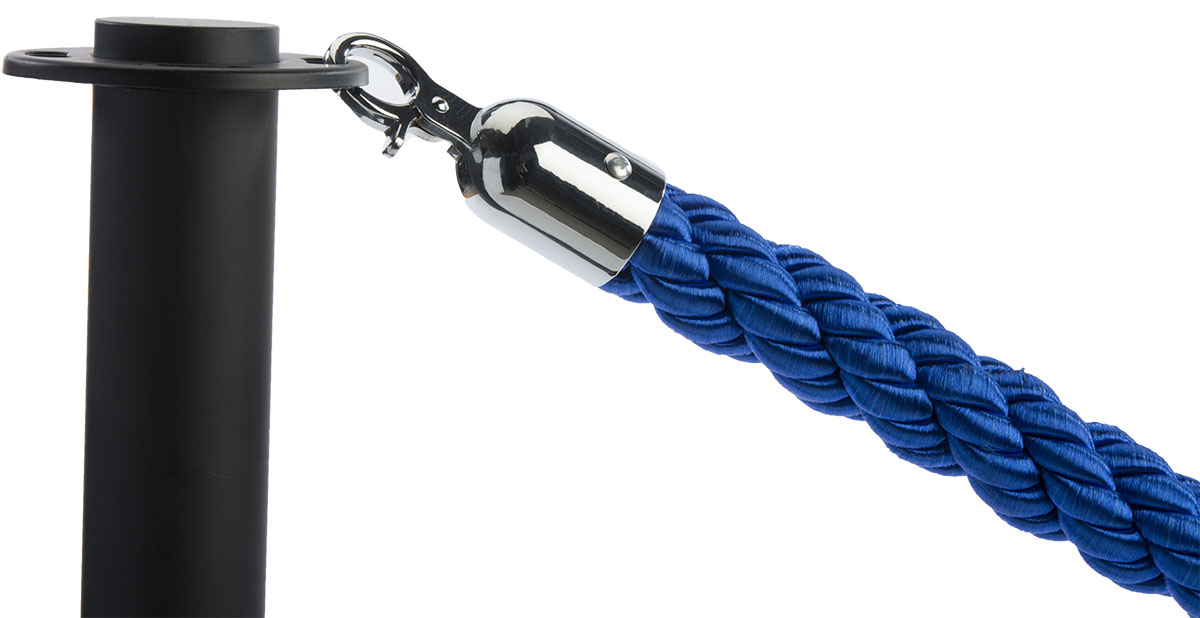Blue Queue Rope with 4-Way Adapter Post | Displays2Go