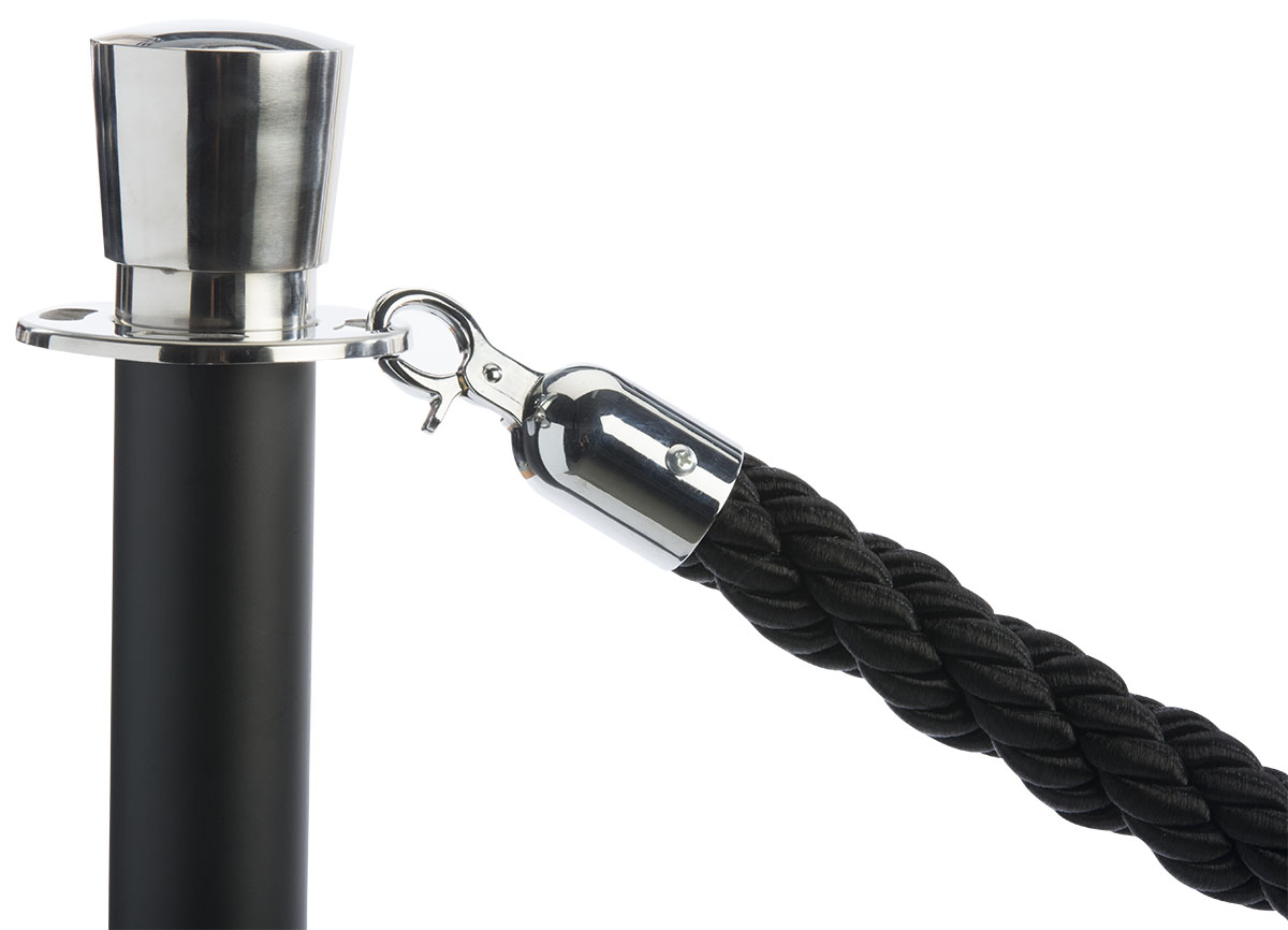 Black VIP Rope | Twisted Cables & Stanchion Posts | Displays2Go