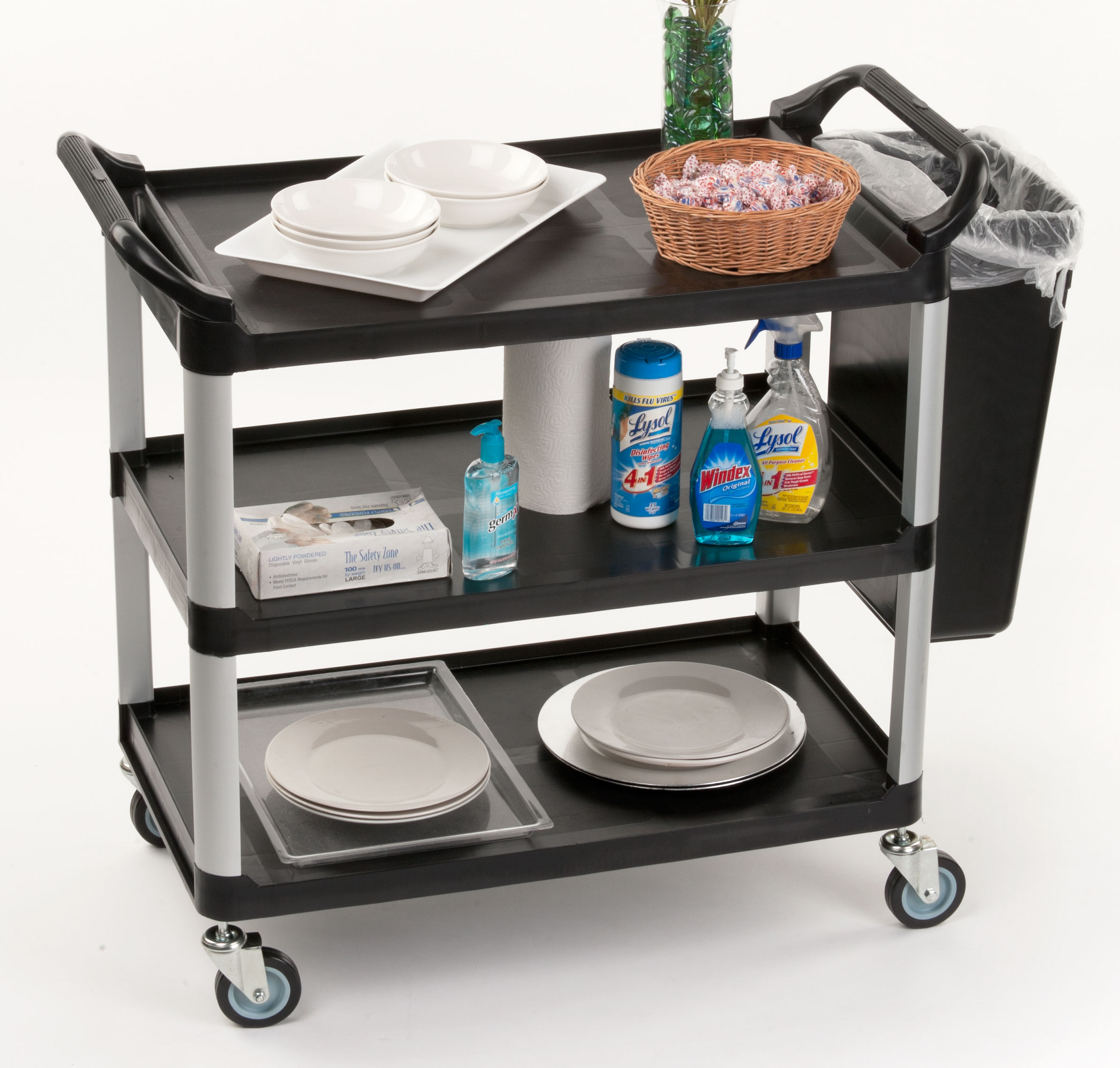 Utility Cart With Side Bin | Open-sided Trolley | Displays2Go