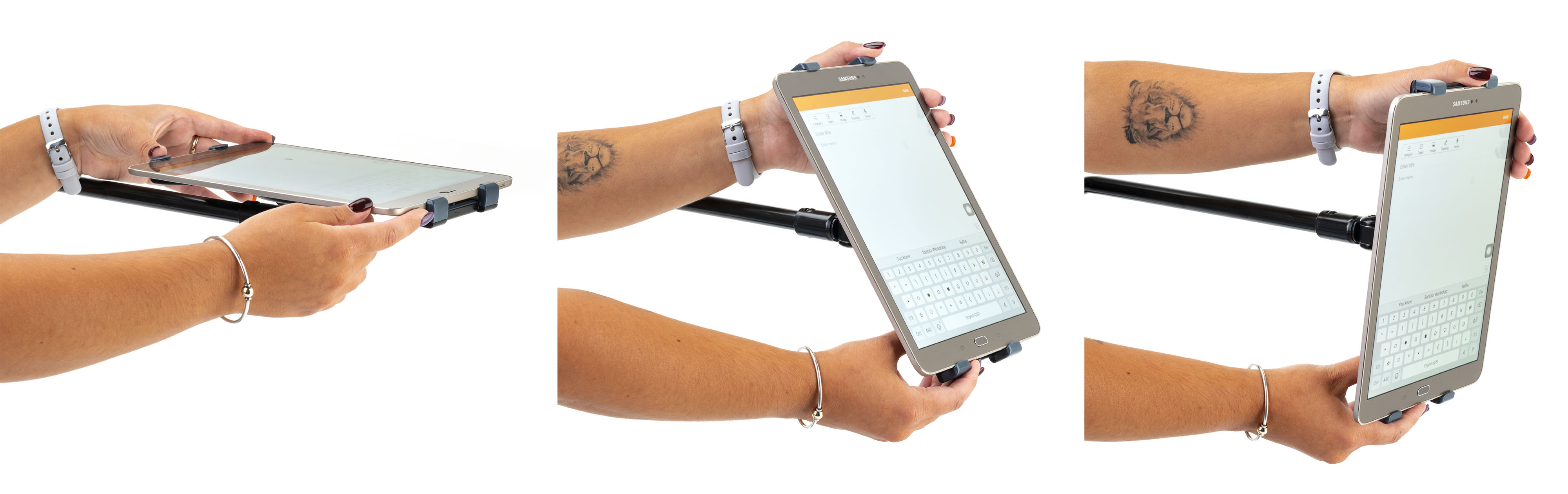 L-arm Adjustable Tablet Holder with Wheels| Aidata Lounge Stand ...