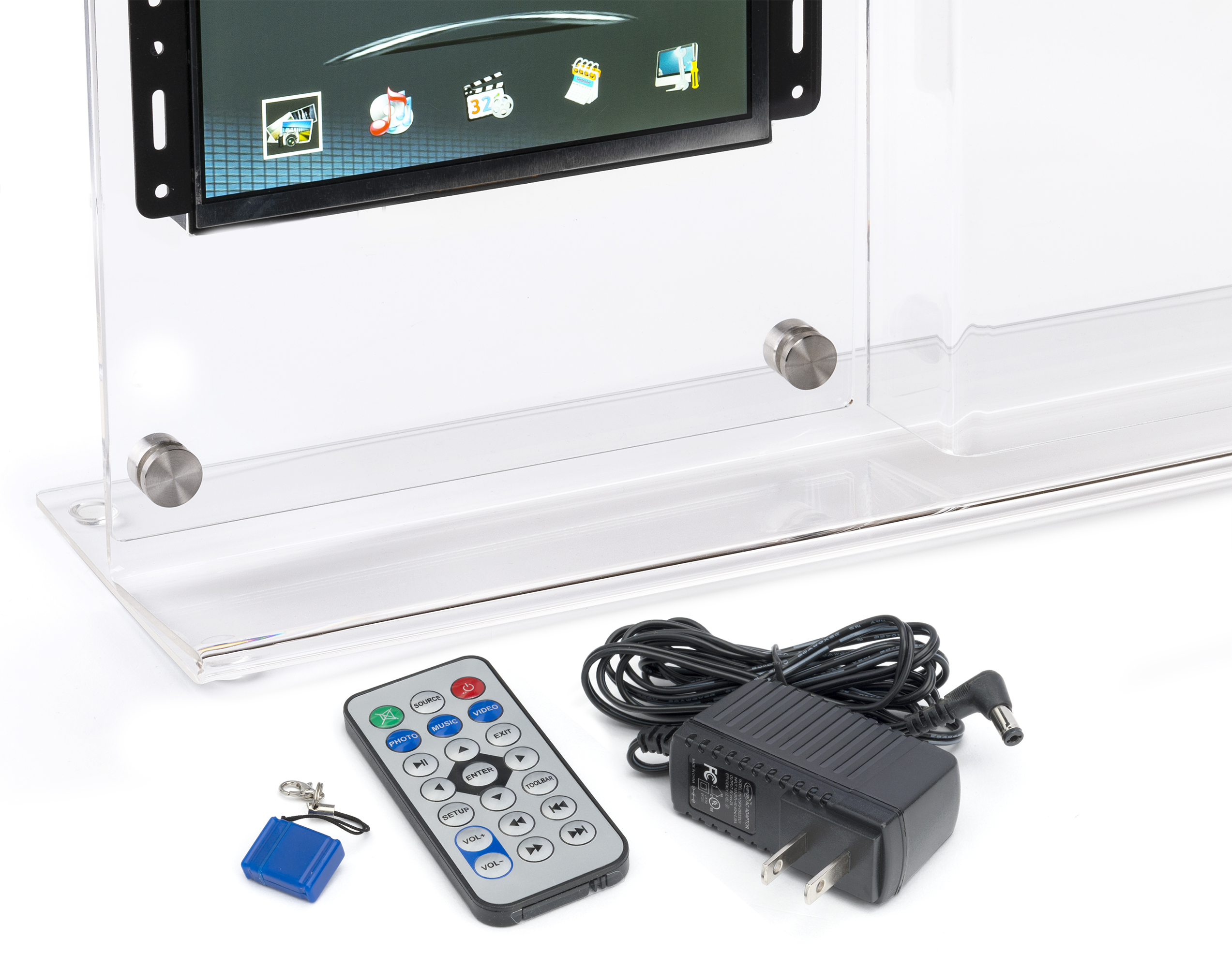 Countertop Digital Sign Display with Magazine Holder | 7in Screen ...