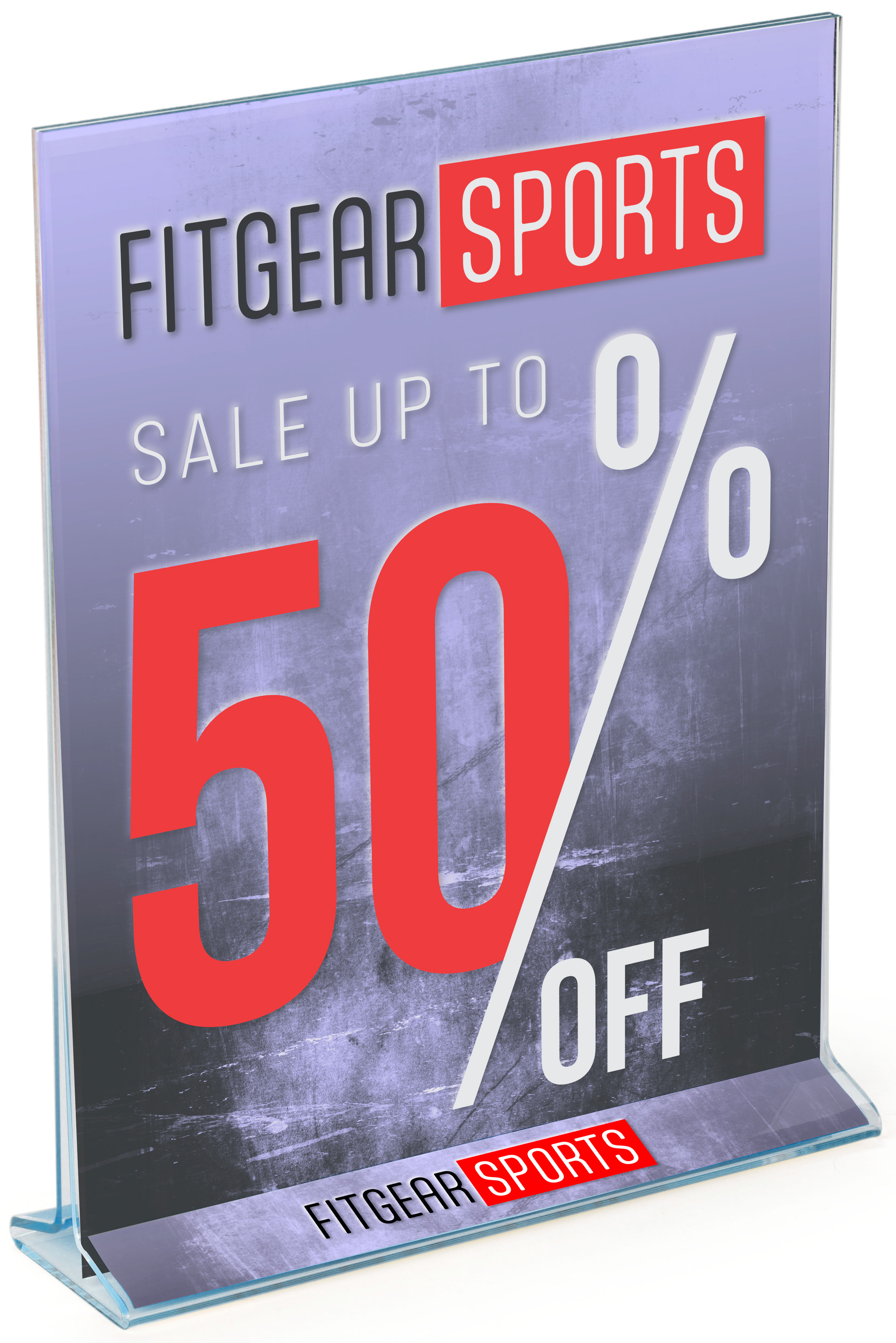 Vertical Stand Up Sign Holder with Custom Logo | 8.5”w x 11”h | Displays2Go