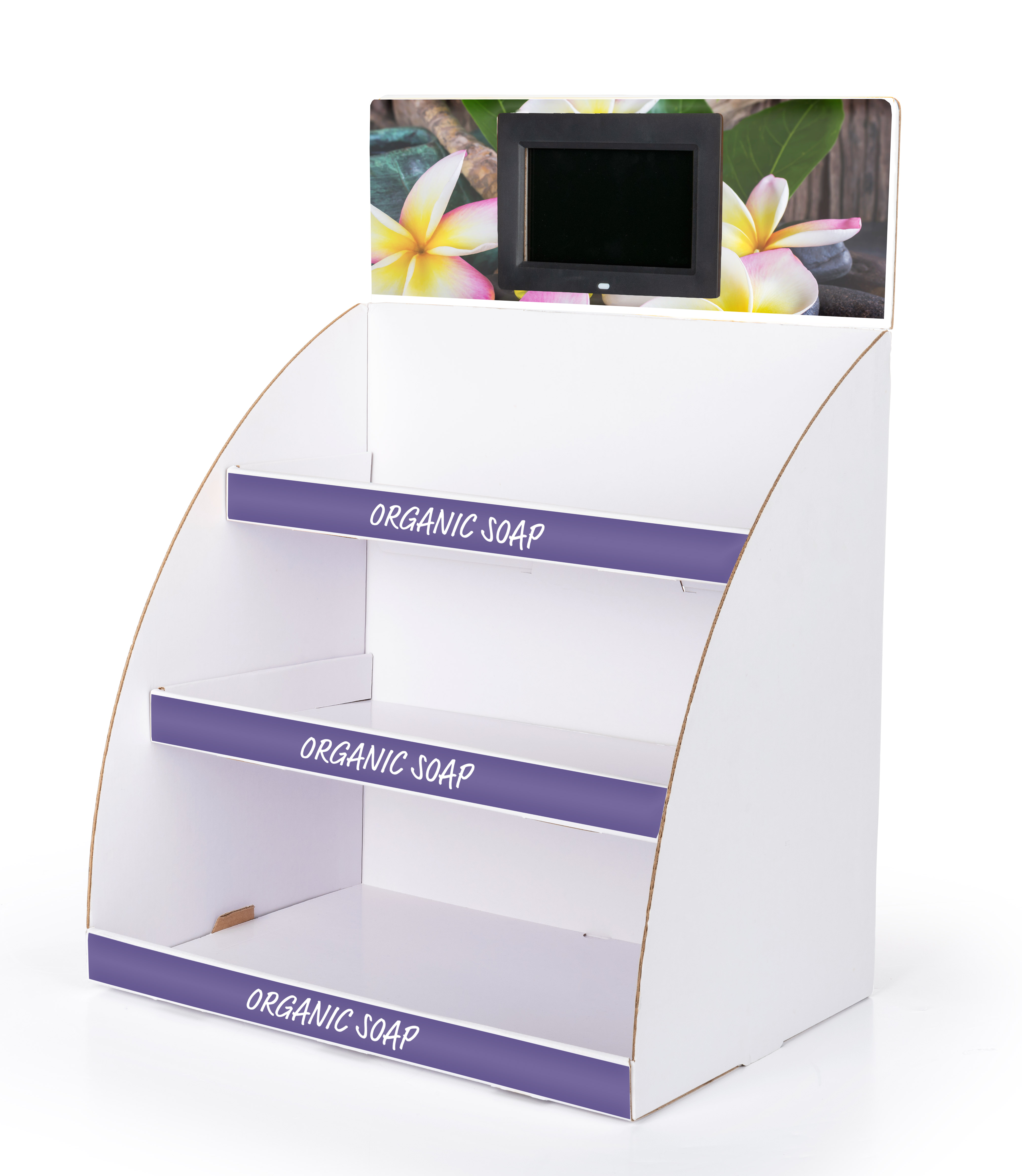 Digital Custom Cardboard POP Countertop Display | 7” Screen | Displays2Go