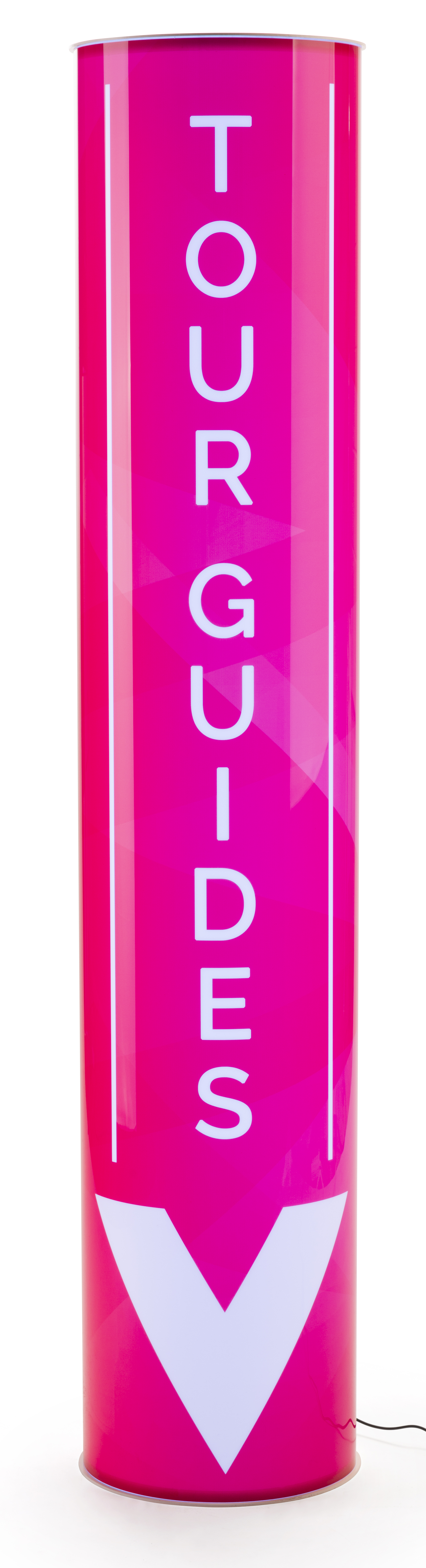 Custom Portable Illuminated Pillar Sign | 60” Cylindrical Tower ...