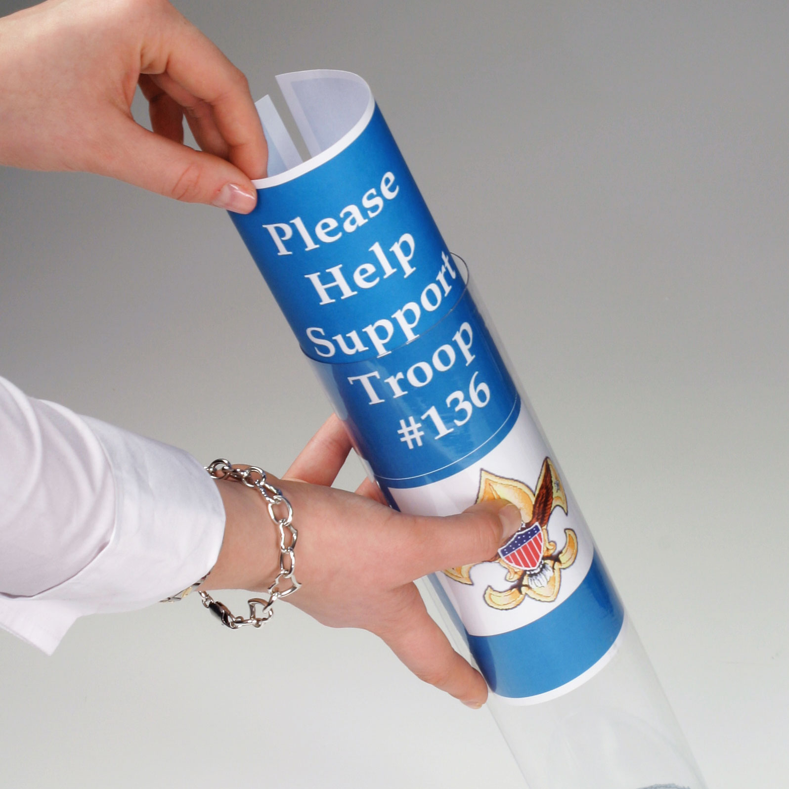 Donation Cans | Fundraising Money Collection Tubes | Displays2Go