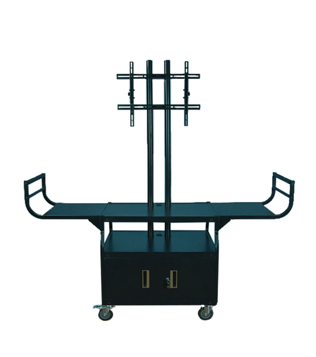Flat Screen Cart | Widescreen Mount with Locking Cabinet | Displays2Go