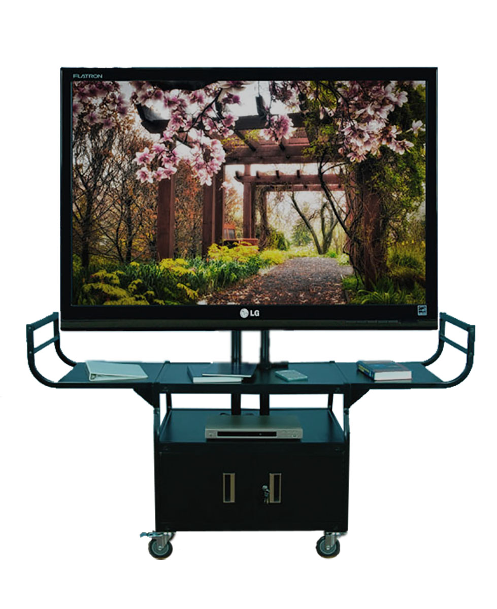 Flat Screen Cart | Widescreen Mount with Locking Cabinet | Displays2Go