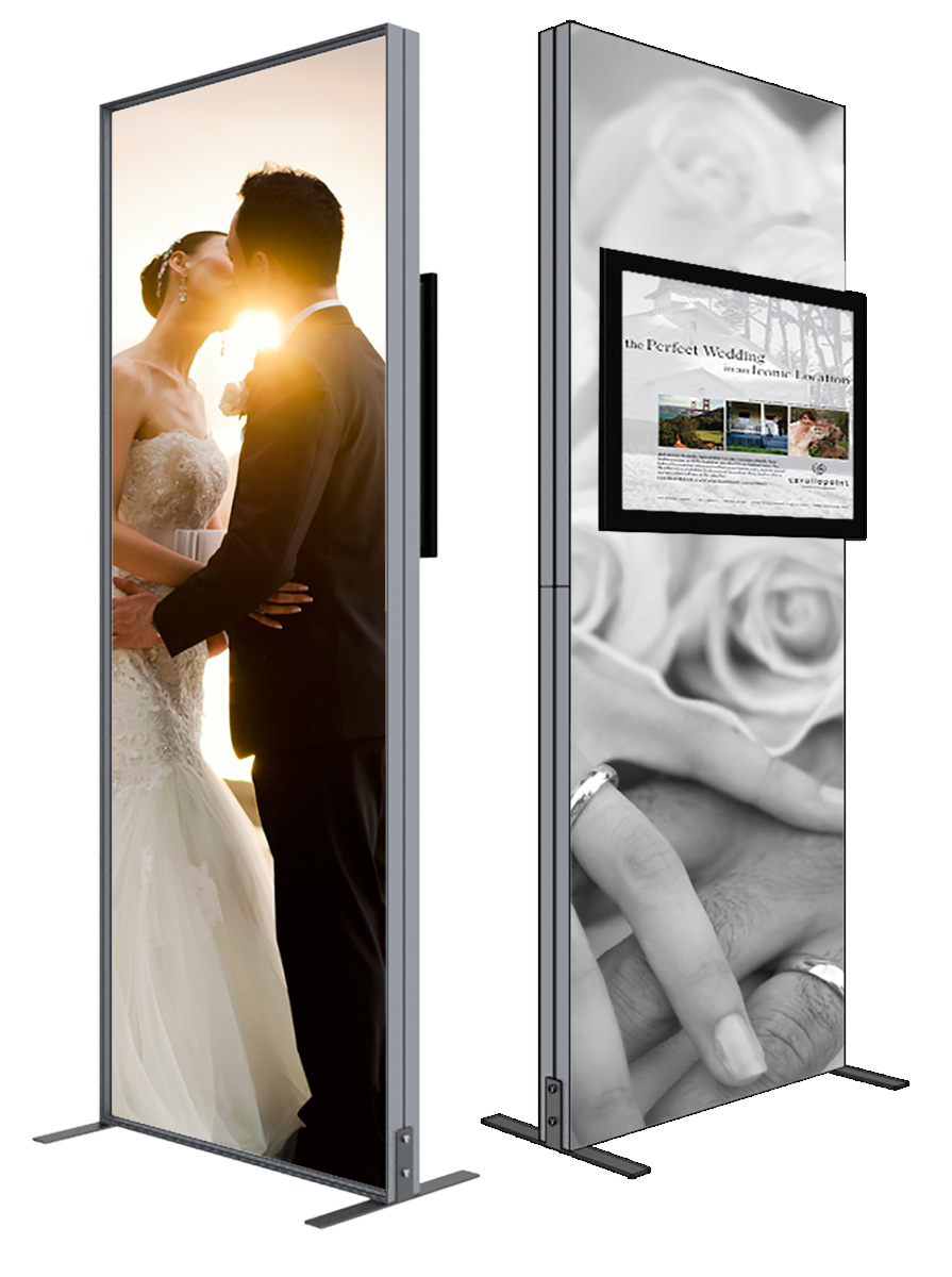 Backdrop TV Stand | Double Sided Graphics | Displays2Go