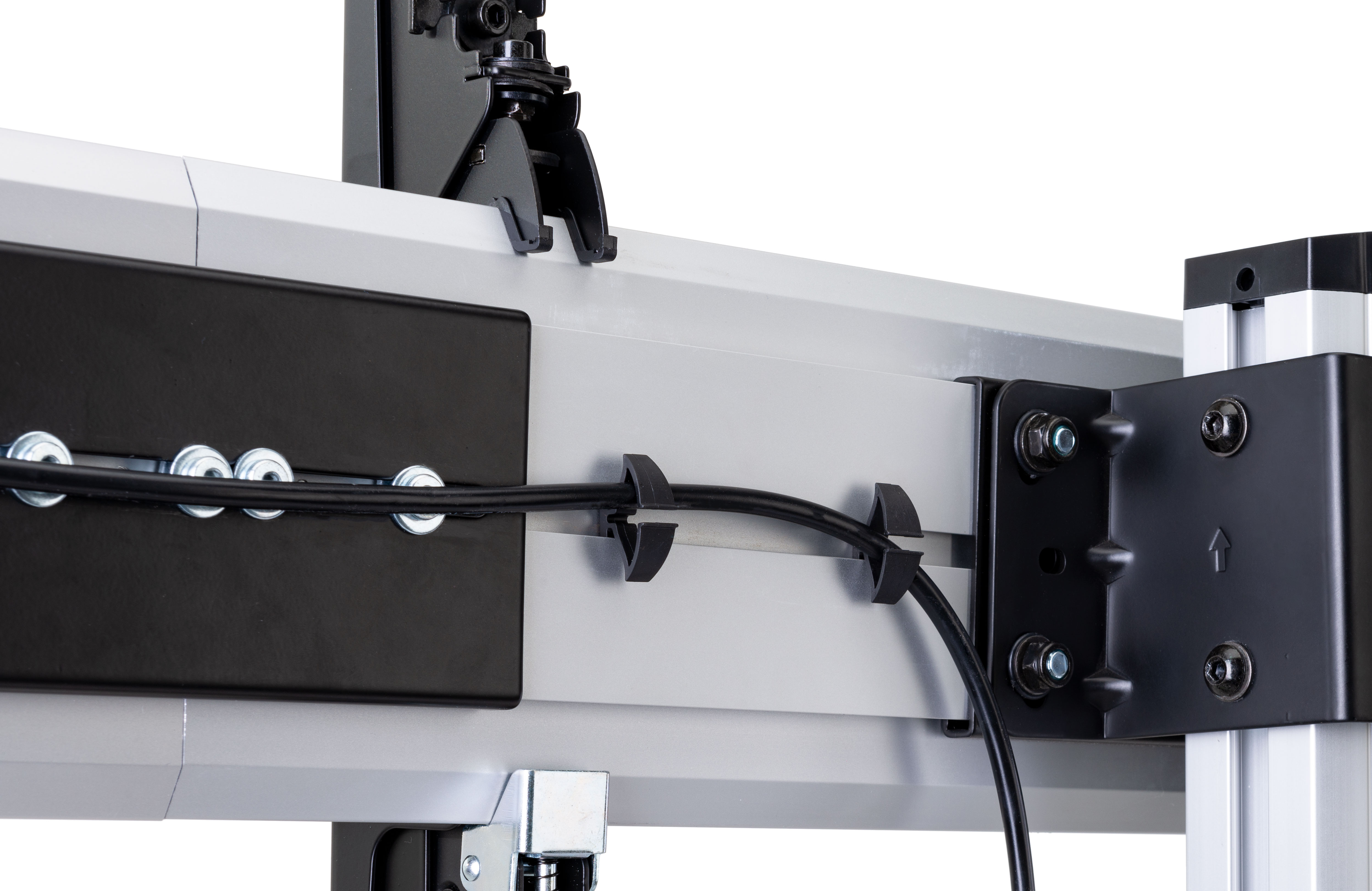 LCD Video Wall Cart | Clips Included for Cable Organization | Displays2Go