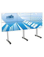 Vertical Dual TV Floor Stand | Silver Aluminum Construction