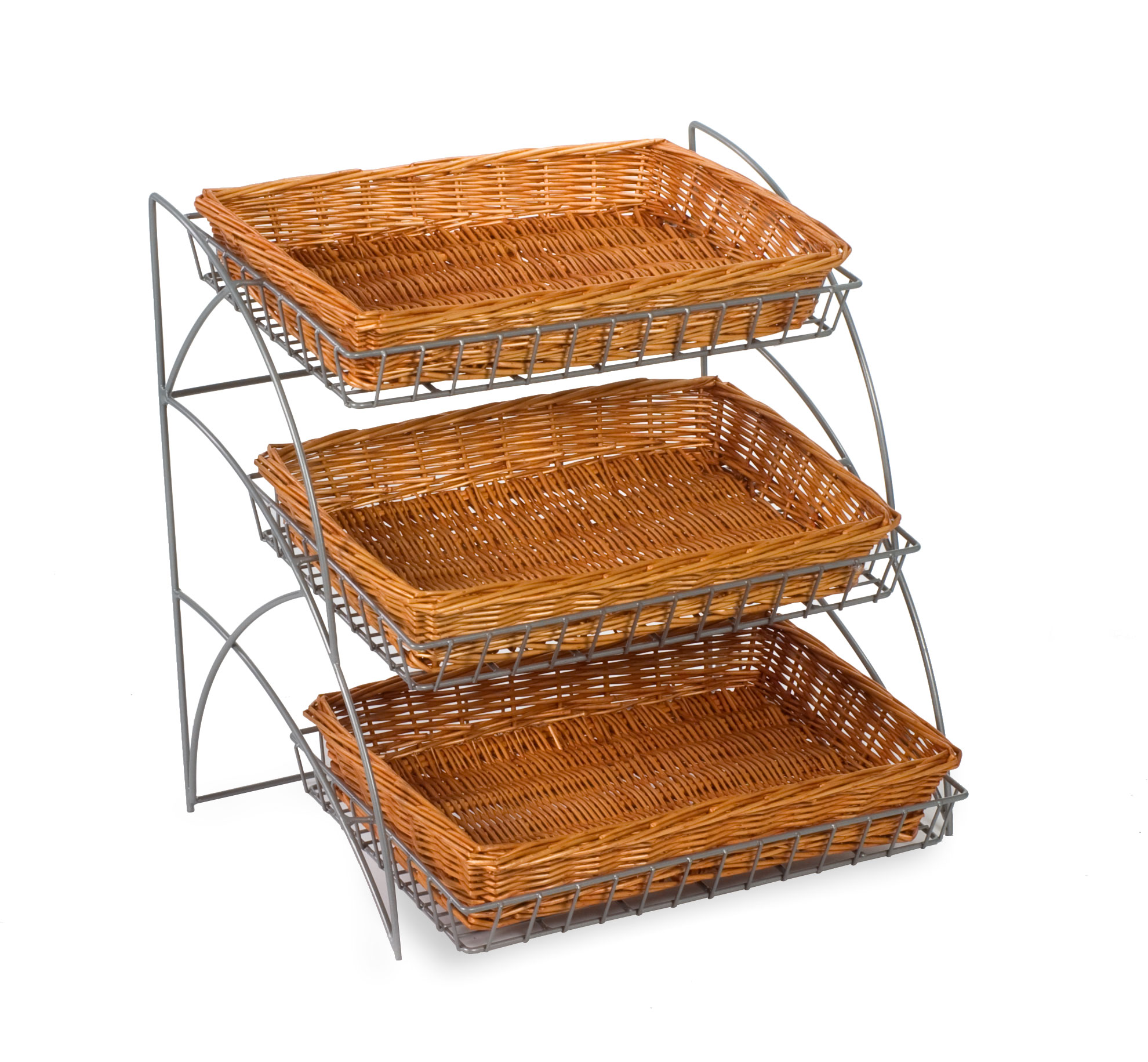 Wicker Displays - (3) Willow Baskets With Silver Frame | Displays2Go