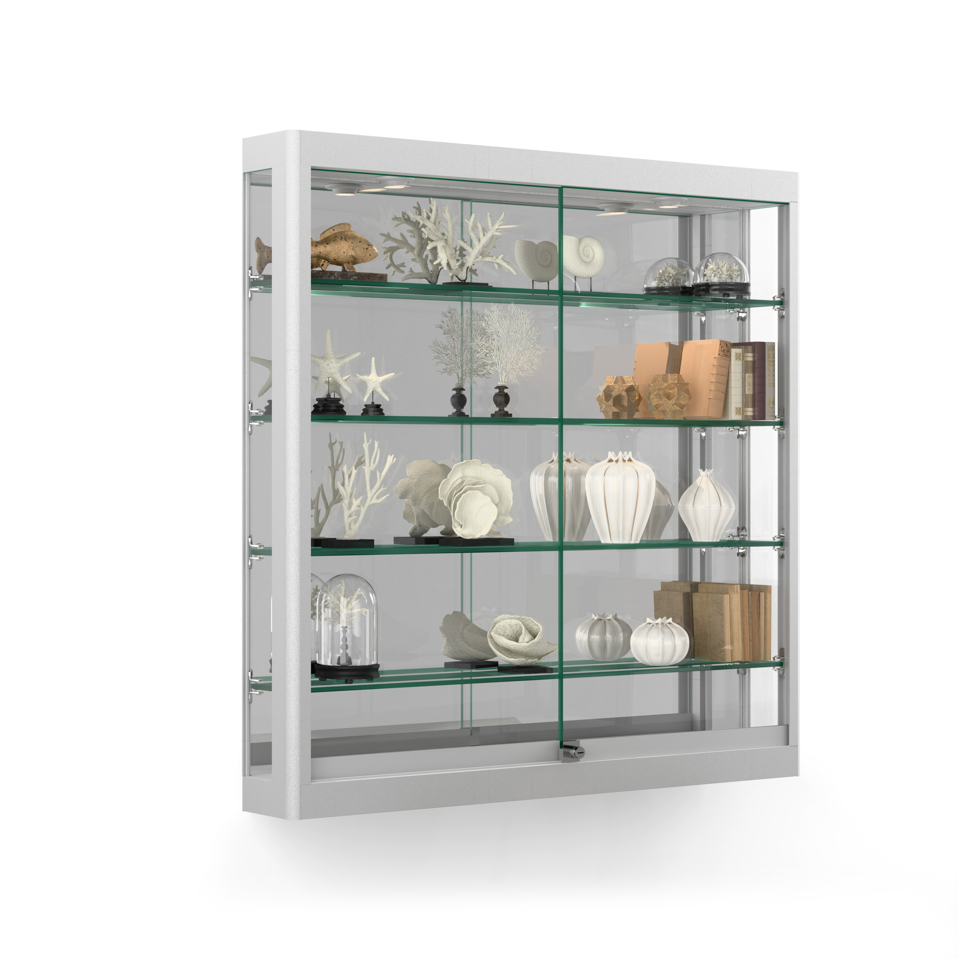 Wall LED Display Cabinet | Lockable Sliding Doors | Displays2Go