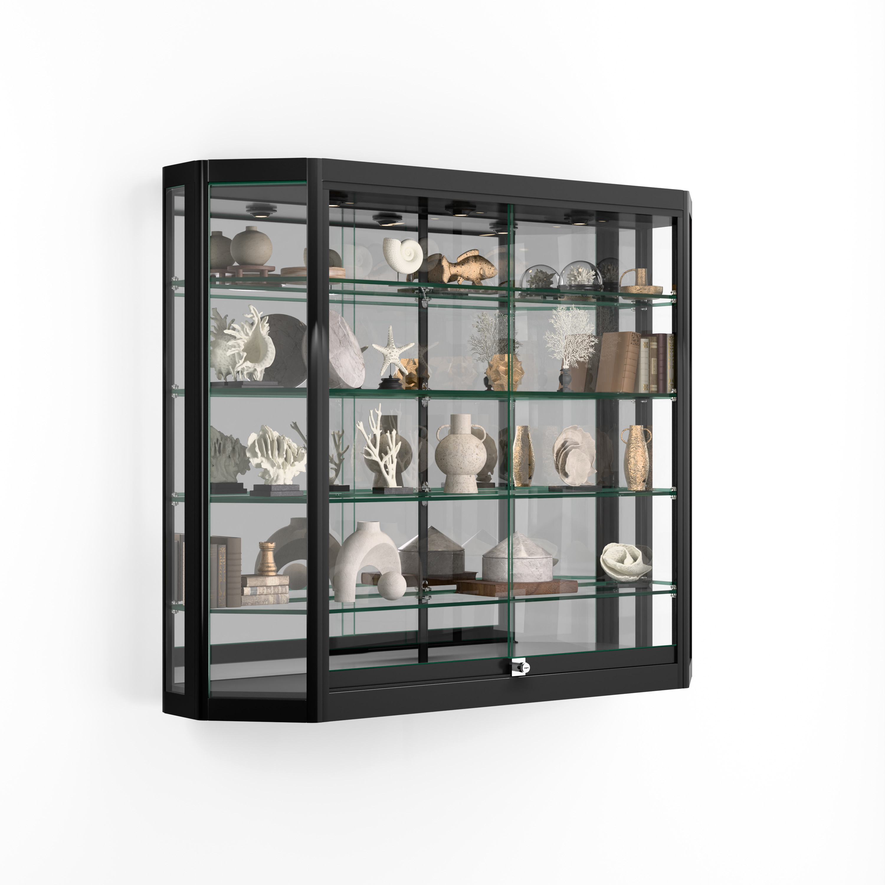 Wall Mounted LED Display Cabinet | Angled Front Design | Displays2Go