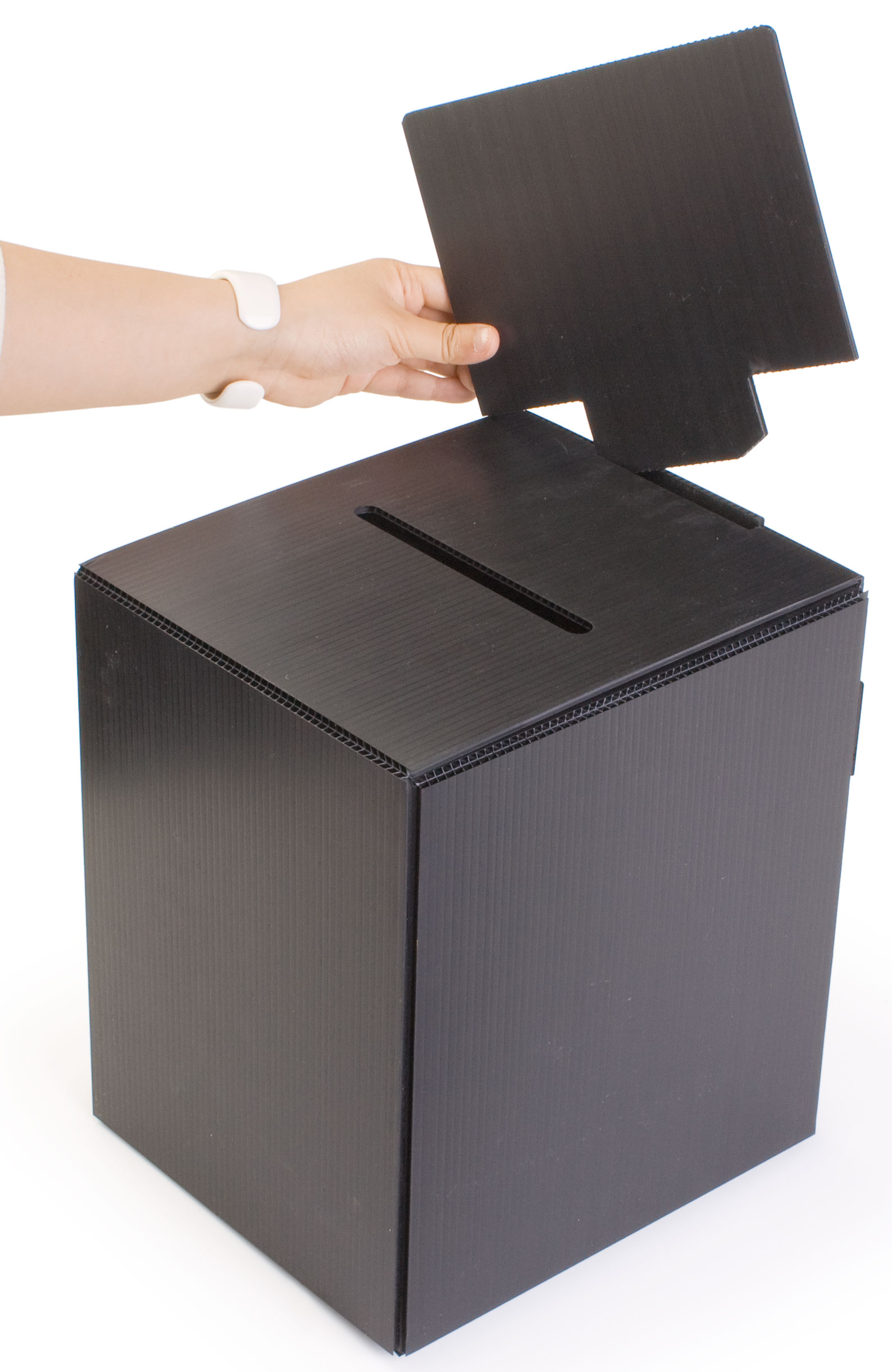 Large Ballot Box | Corrugated Plastic With Removable Header | Displays2Go