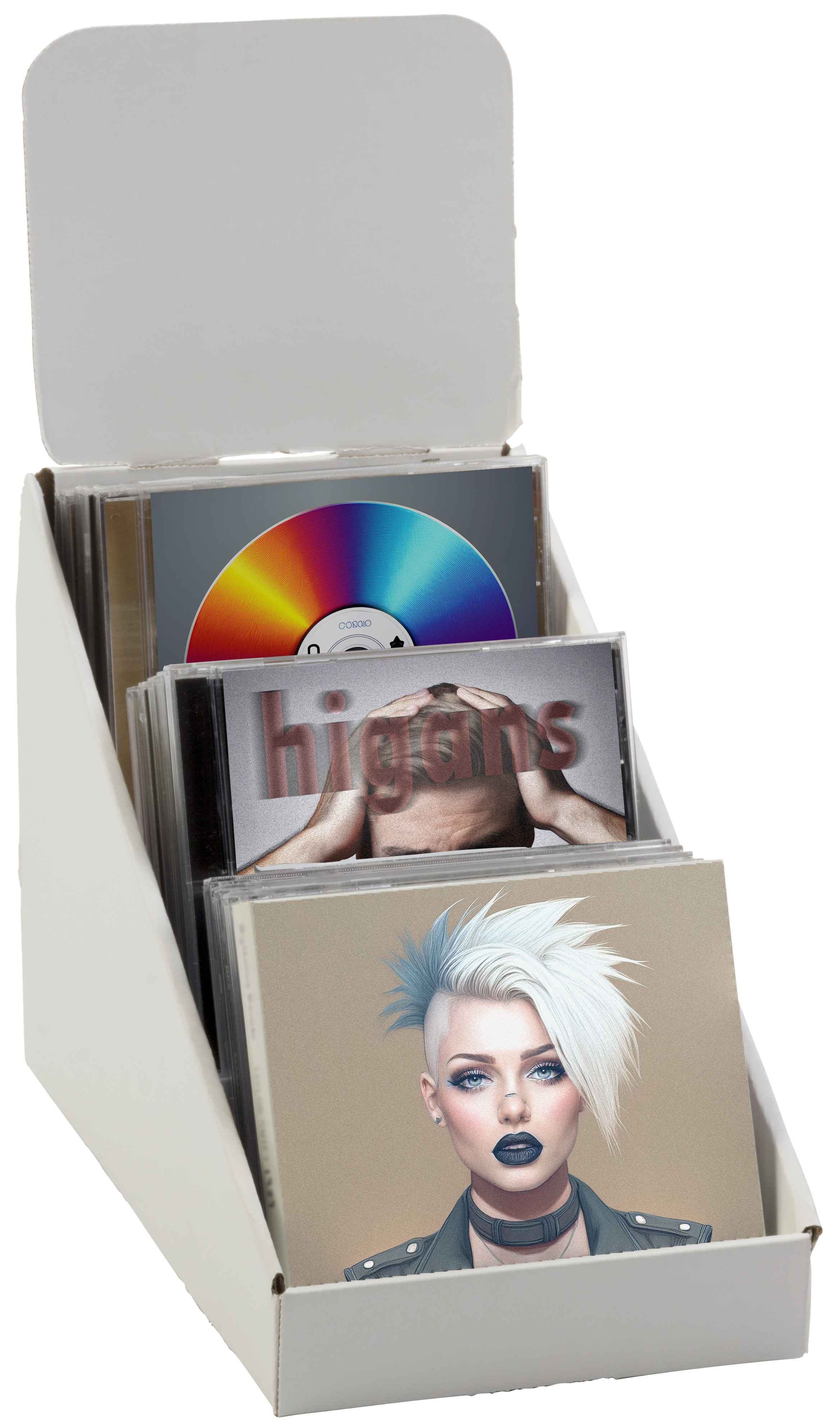 Cardboard Display - 3 Tier Countertop DVD or CD Rack | Displays2Go