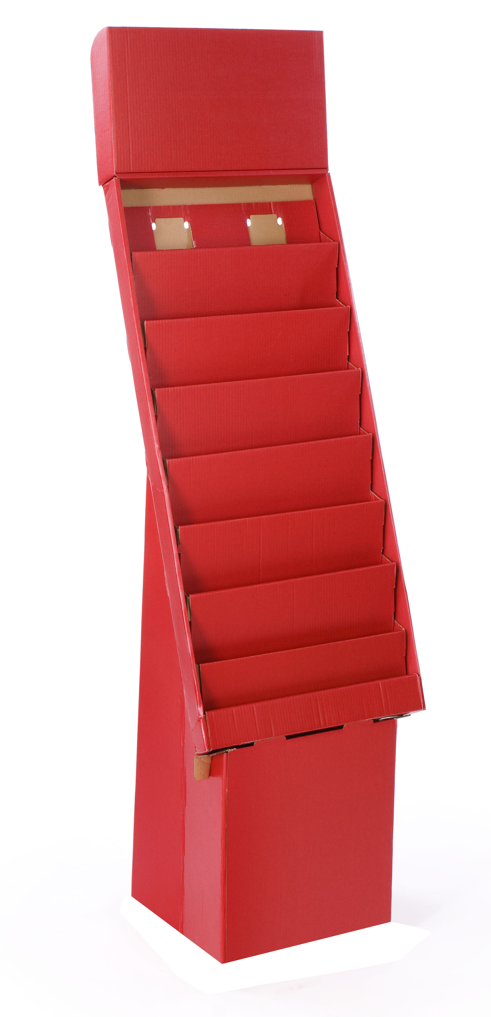 Red Corrugated Greeting Card Holder (8) Tiered Cardboard Fixture ...