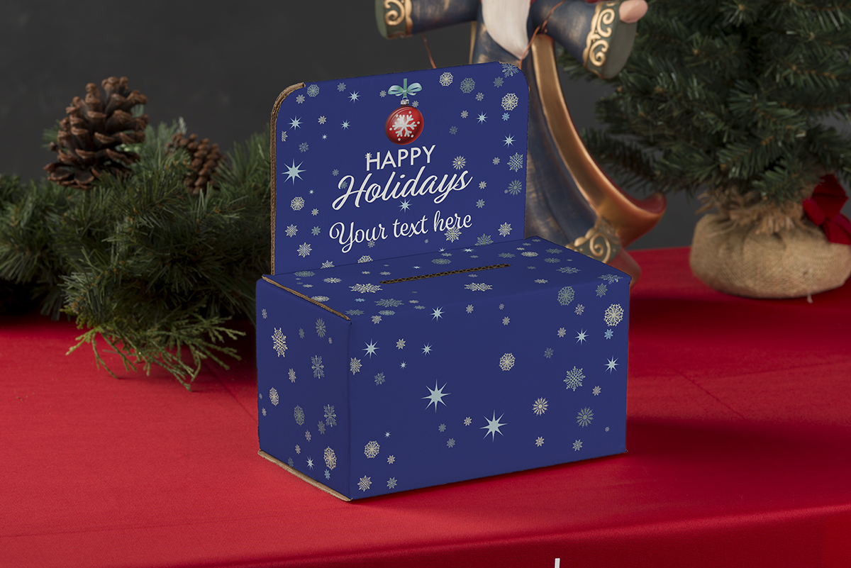 Cardboard Holiday Donation Box | Custom Text | Displays2Go