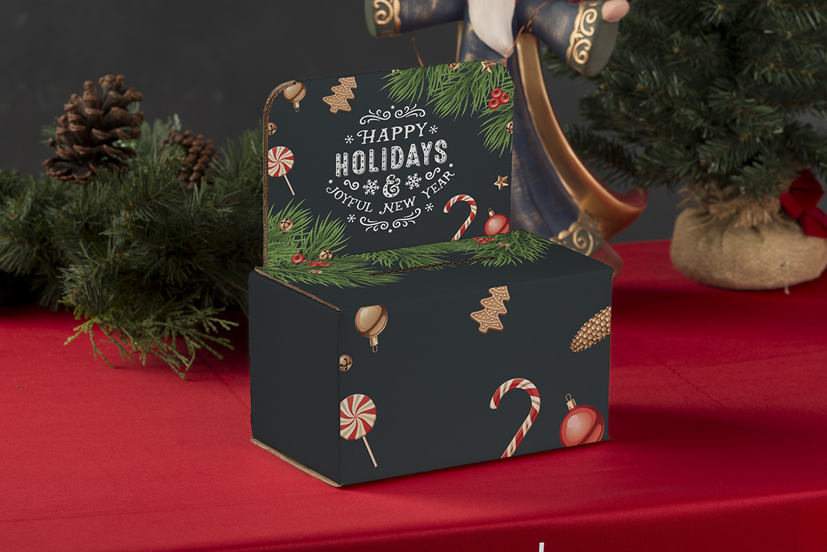 Cardboard "Happy Holidays" Ballot Box | Countertop Placement | Displays2Go