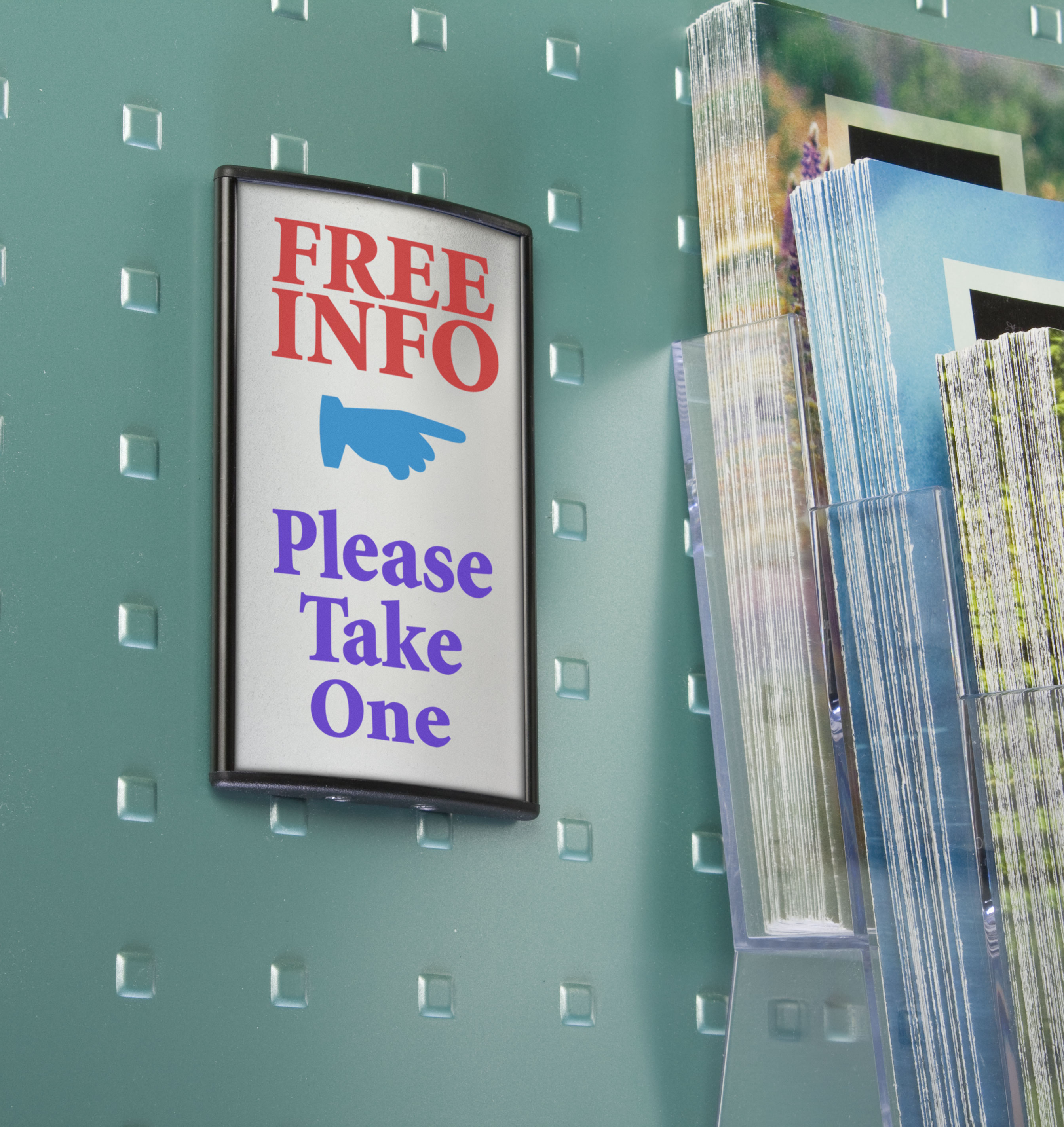 Office Wall Sign | Curved ADhesive Wall Sign Holder | Displays2Go