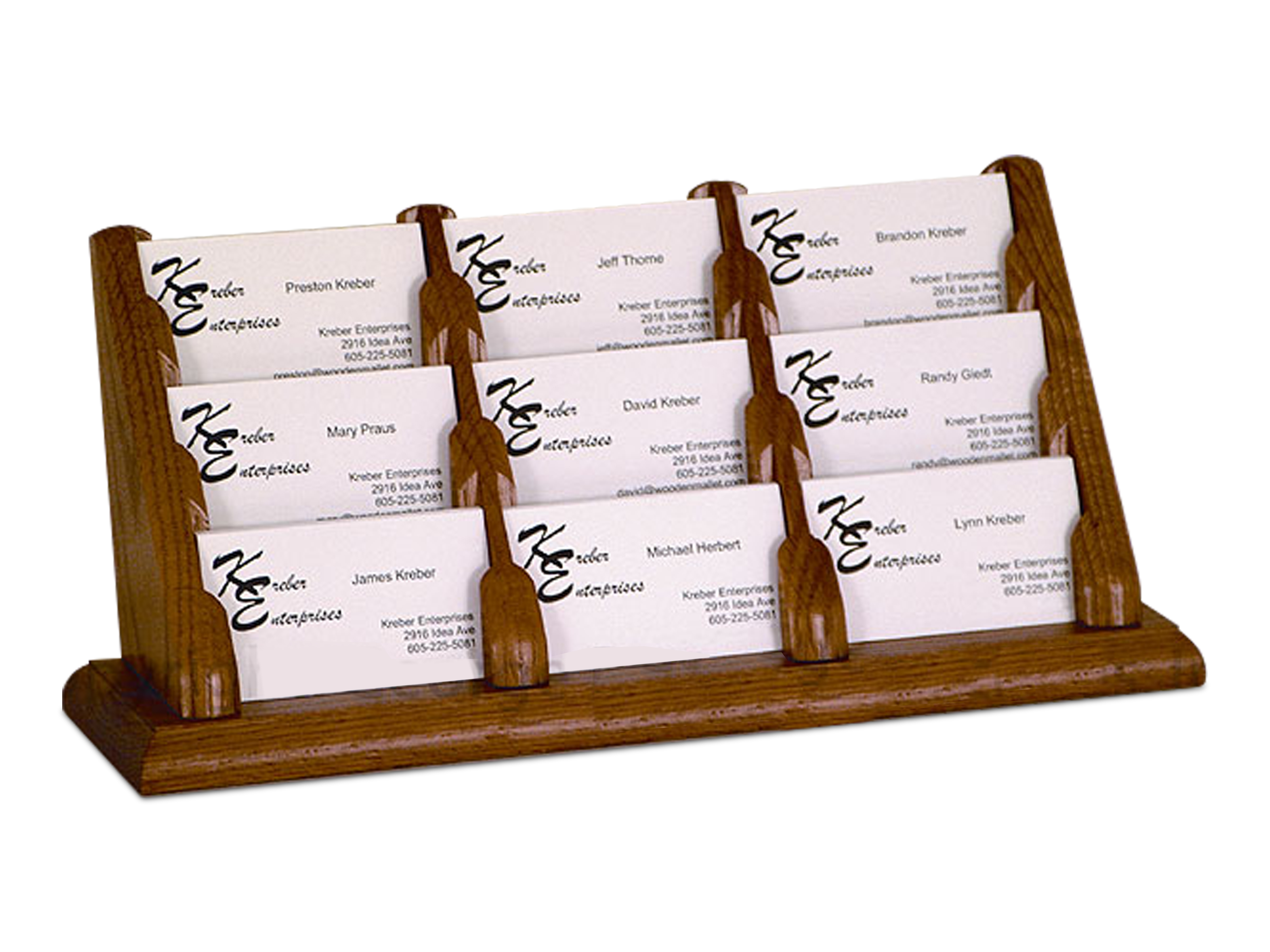 Wooden Multiple Business Card Holders | 9-Pocket Desk Design | Displays2go