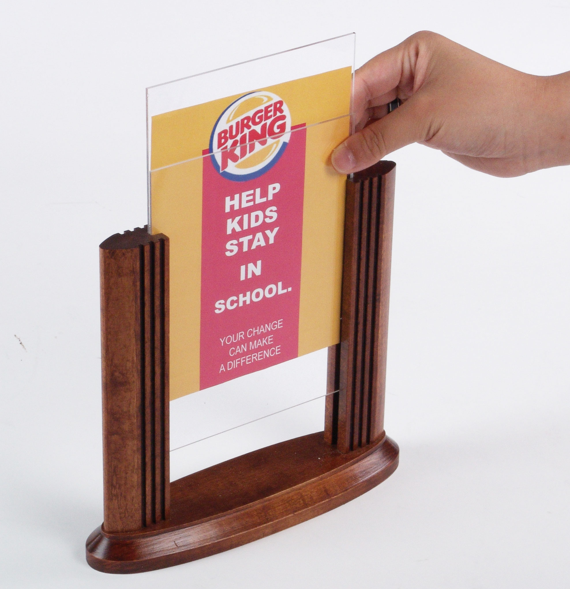Wood Menu Holders | Tabletop Restaurant & Bar Signage | Displays2Go