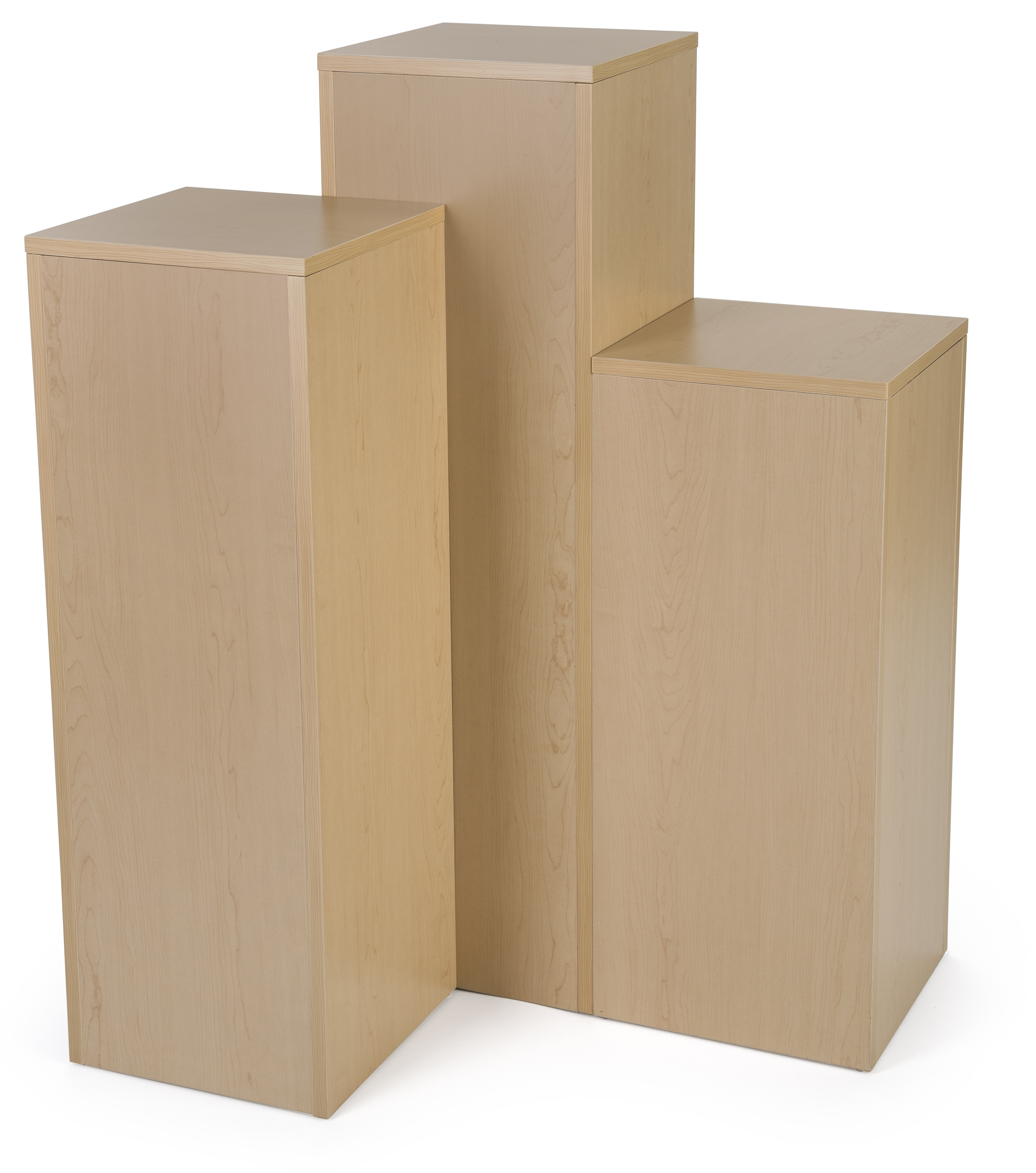 Tiered Wood Grain Pedestals | Set of 3 | Displays2Go