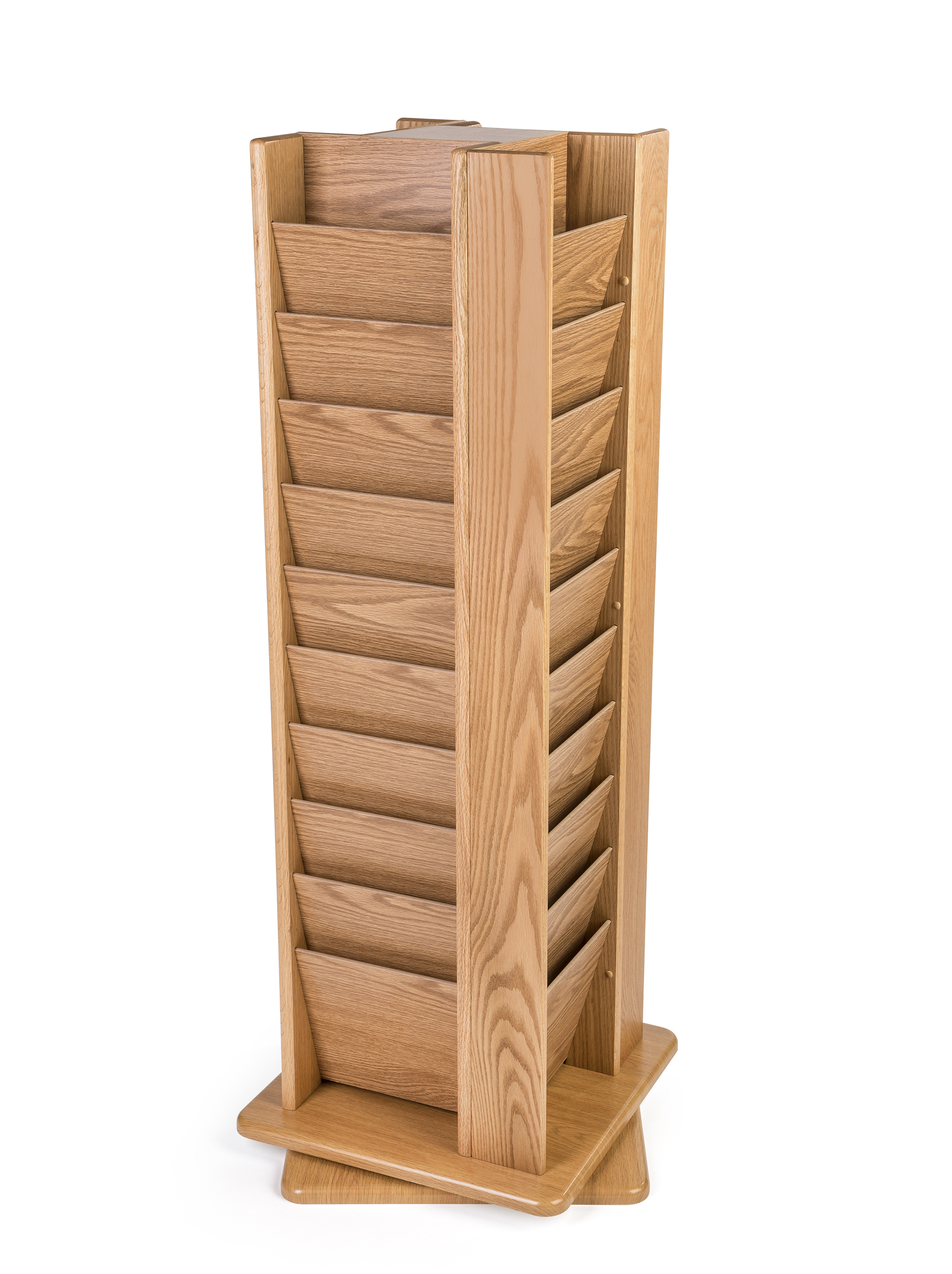 Revolving Wood Literature Rack - (40) Pockets | Displays2go