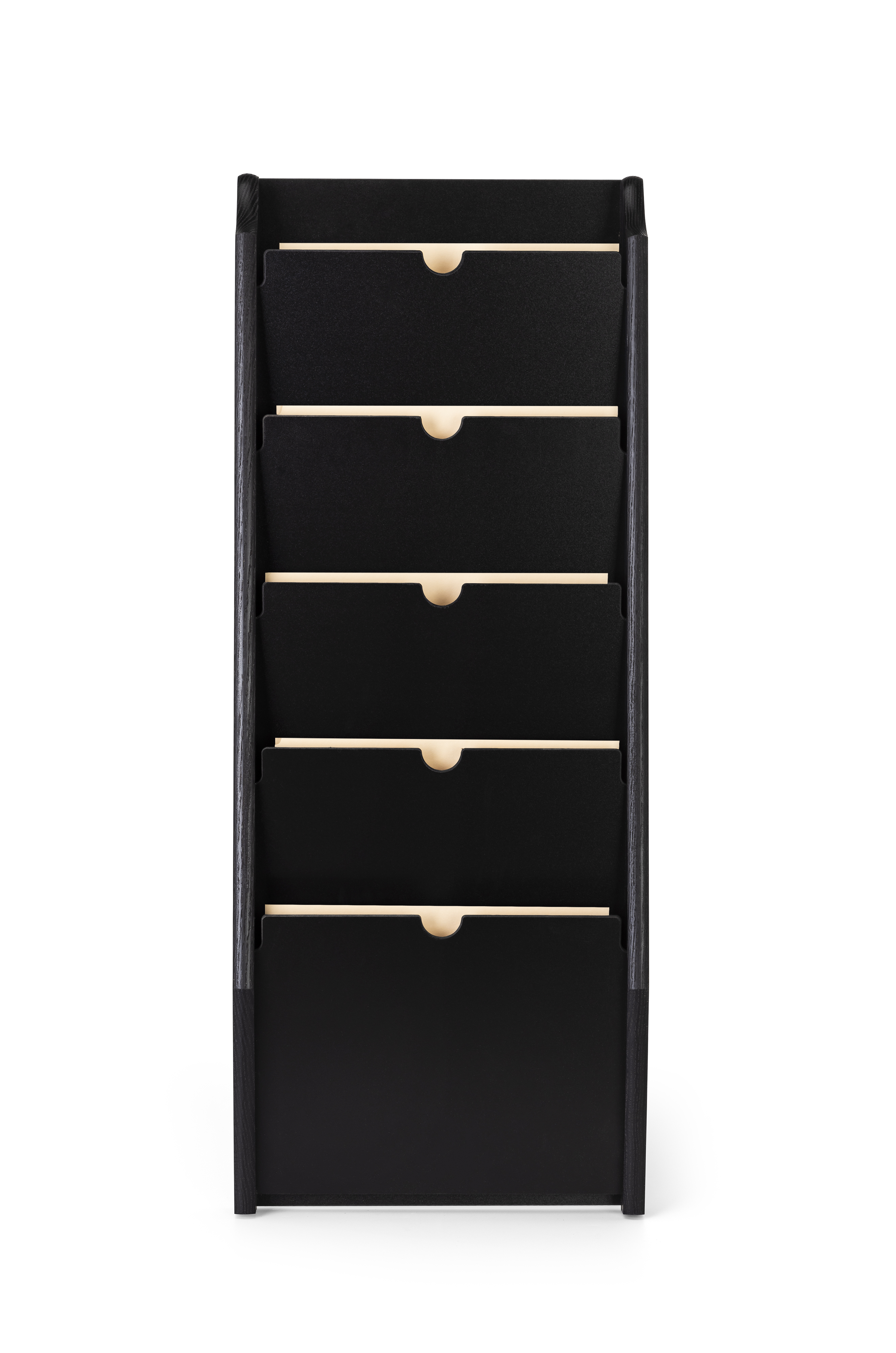 5 Pocket Medical Chart Holder | Black Finish Oak Wood | Displays2Go