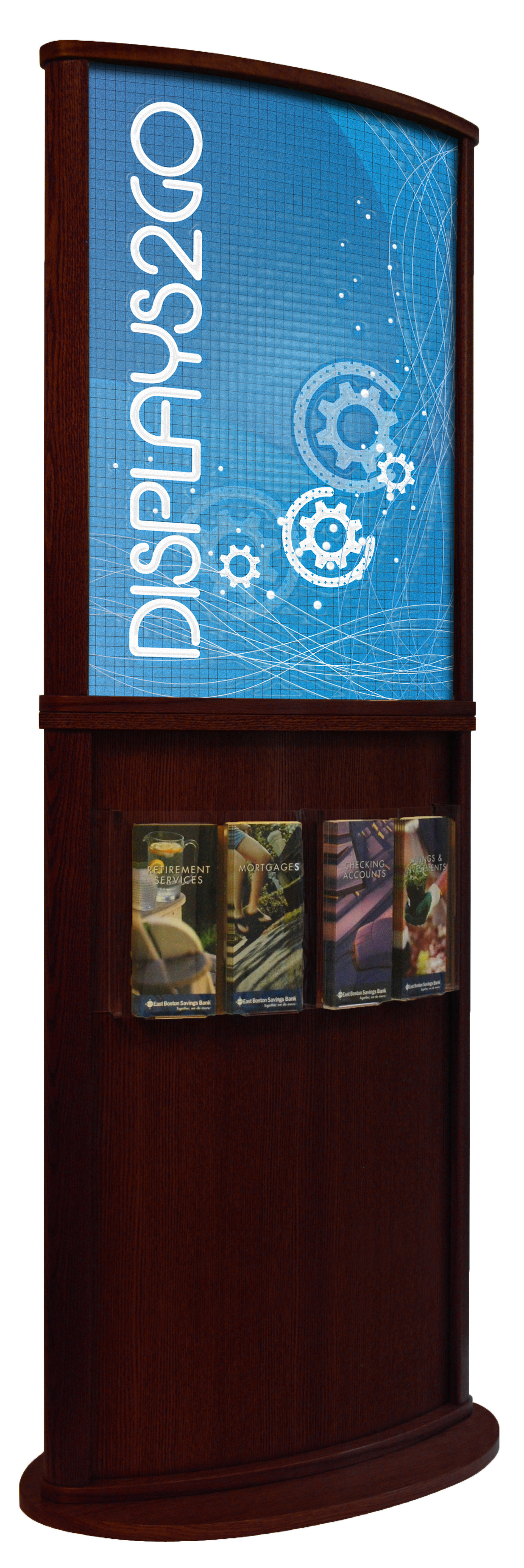 22” x 28” Red Mahogany Poster Stand | 2 Acrylic Lenses | Displays2Go