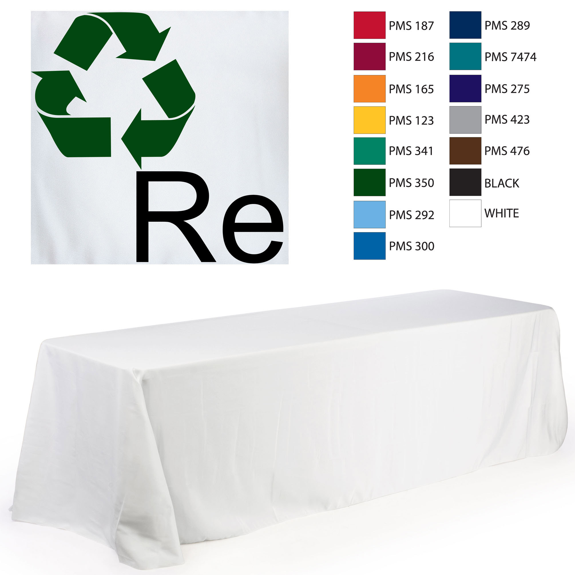 6' White Custom Table Cover | 2 Color Printing | Displays2Go
