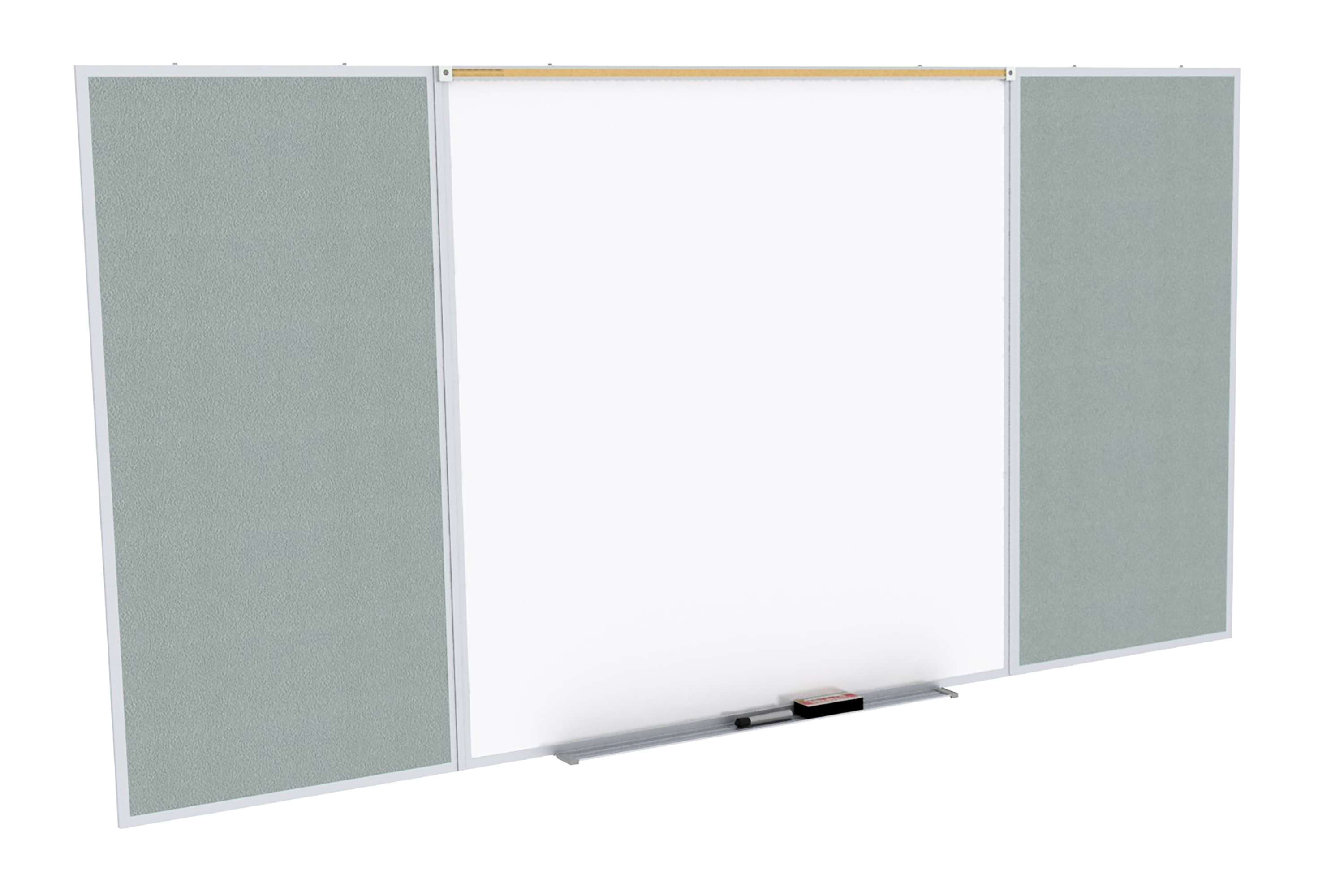 Whiteboard with Tack Board | 1" Cork Map Rail | Displays2Go